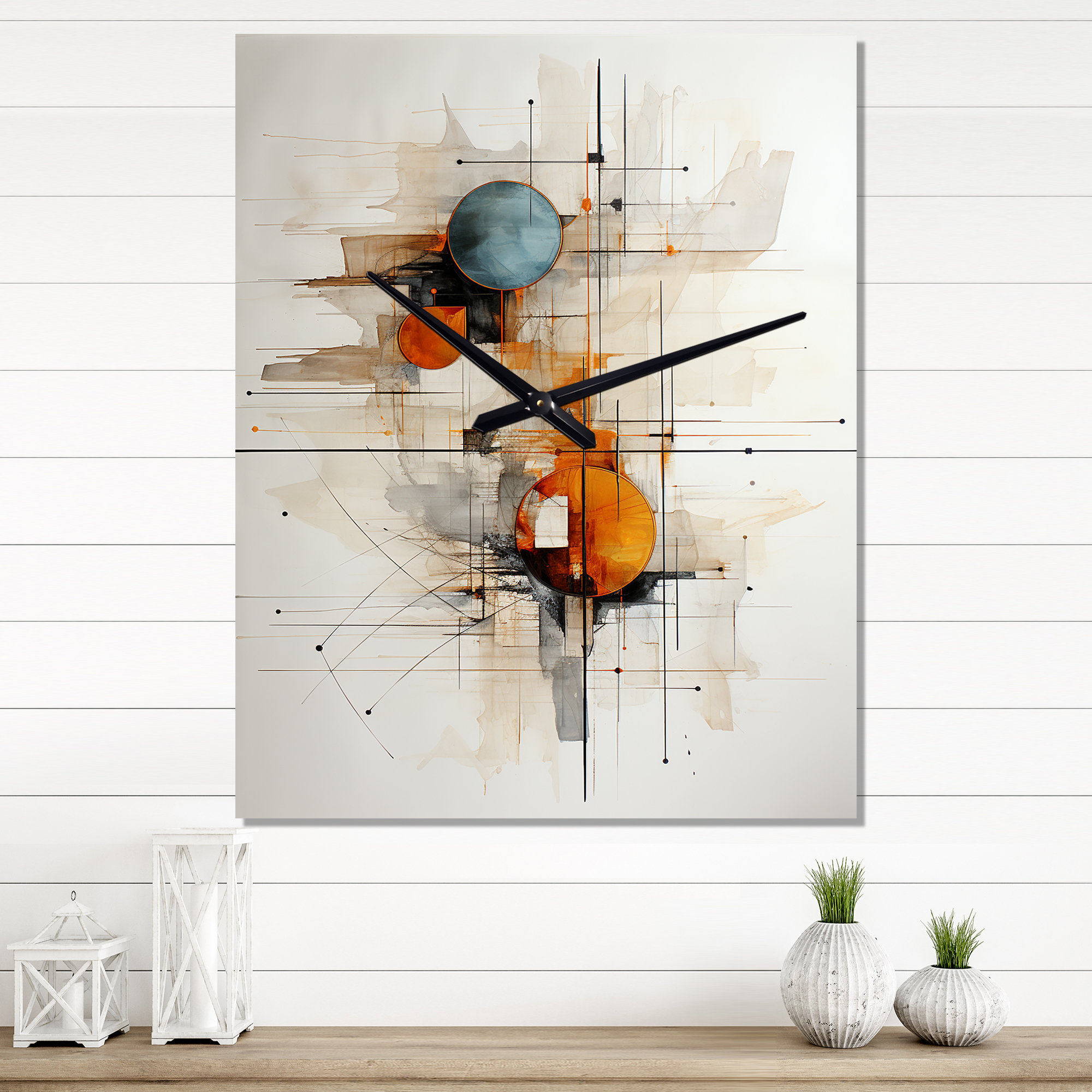 Design Art Teal Orange Line Art Conceptual Abstracts I - Abstract ...