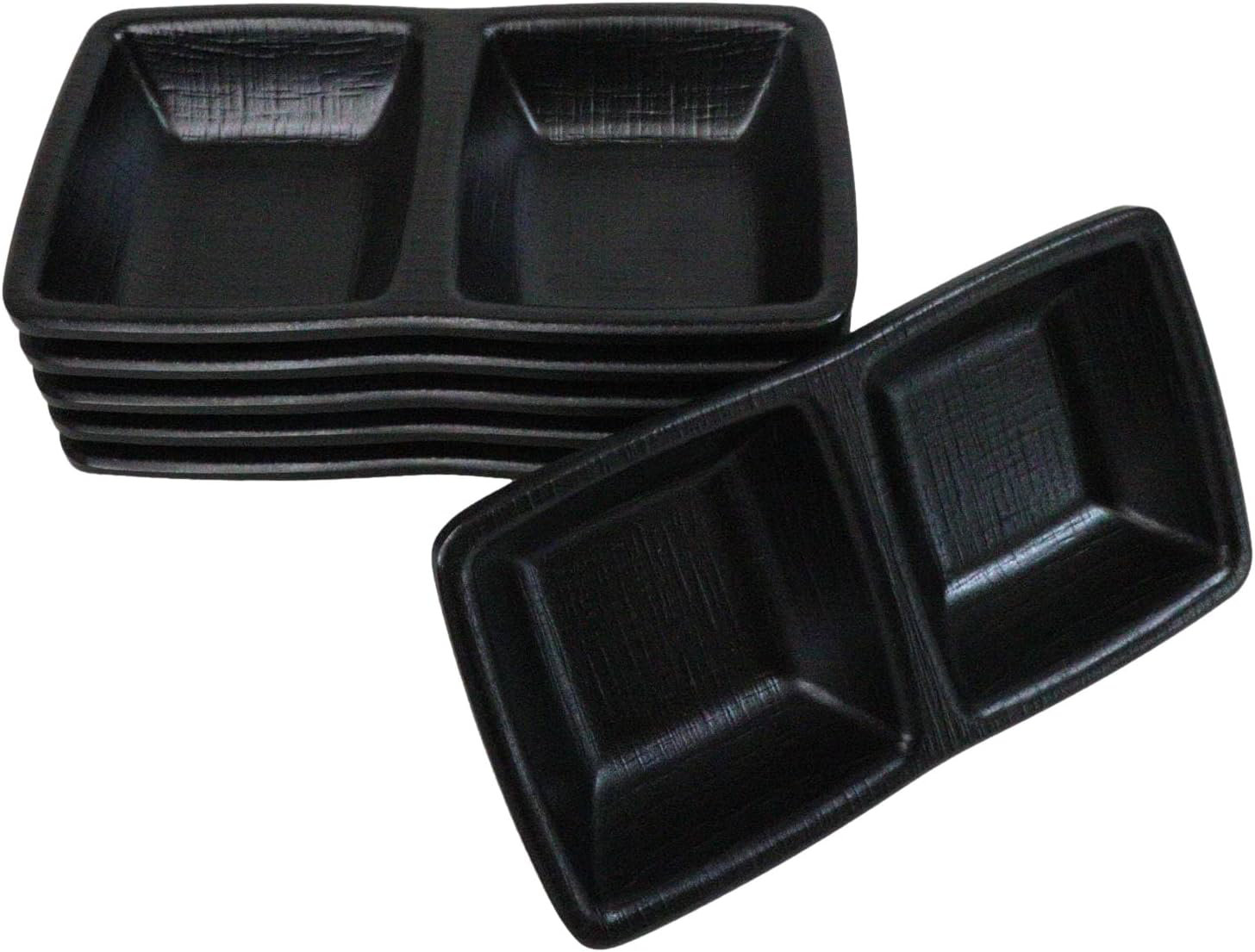 Wrought Studio™ Pack Of 6 Black Silk Melamine 2 Partition Condiment ...