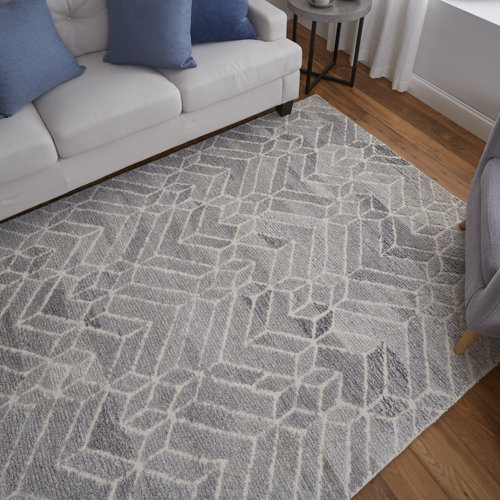 Steelside™ Amirah Handmade Hand Tufted Gray Rug & Reviews | Wayfair