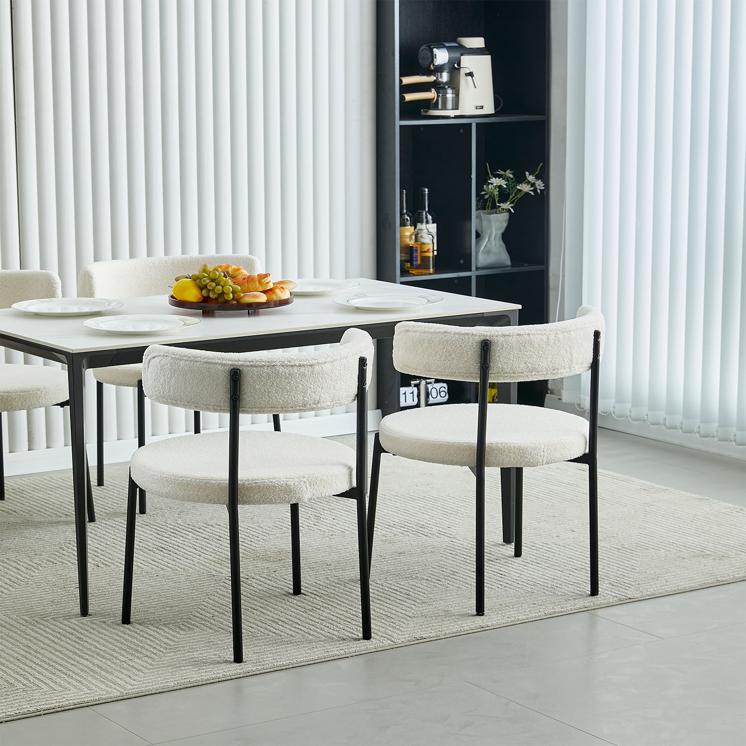Wade Logan® Horfield White Dining Chairs Set Of 4, Mid-century Modern ...