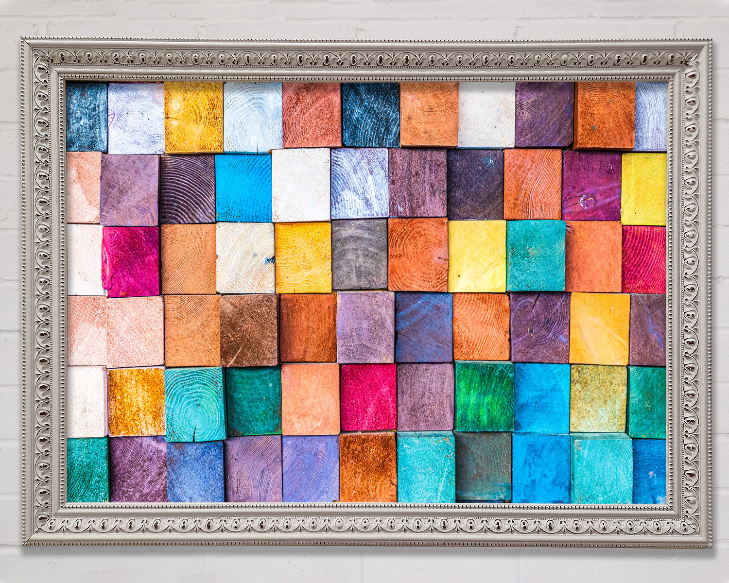 Bright Star Textures Squares And Shadows Framed Print | Wayfair.co.uk