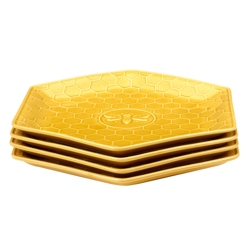 Certified International French Bees Set of 4 Embossed Honeycomb Dinner ...