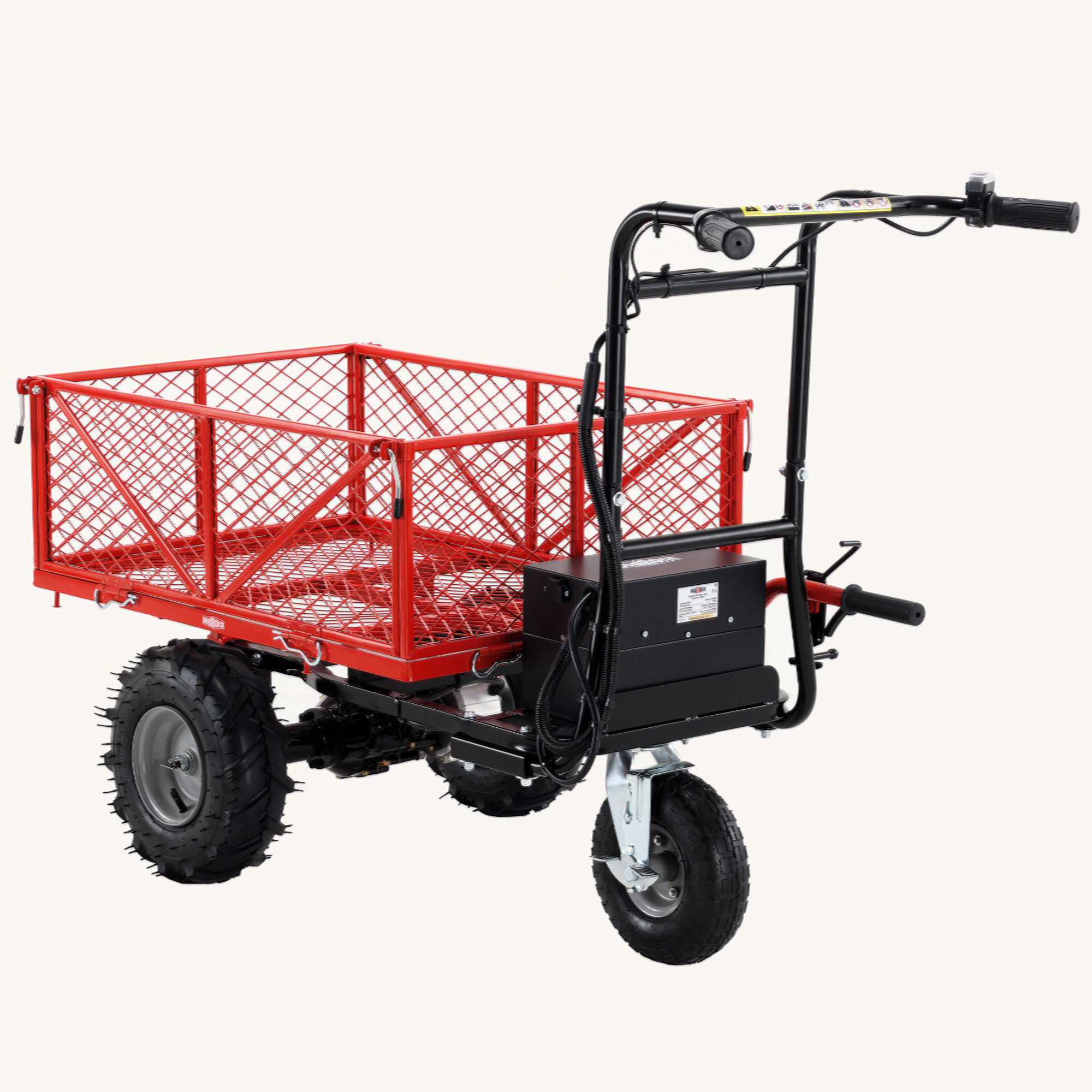 Tech Cube Wheelbarrow Utility Cart Electric Powered Cart 48V28ah 500W ...