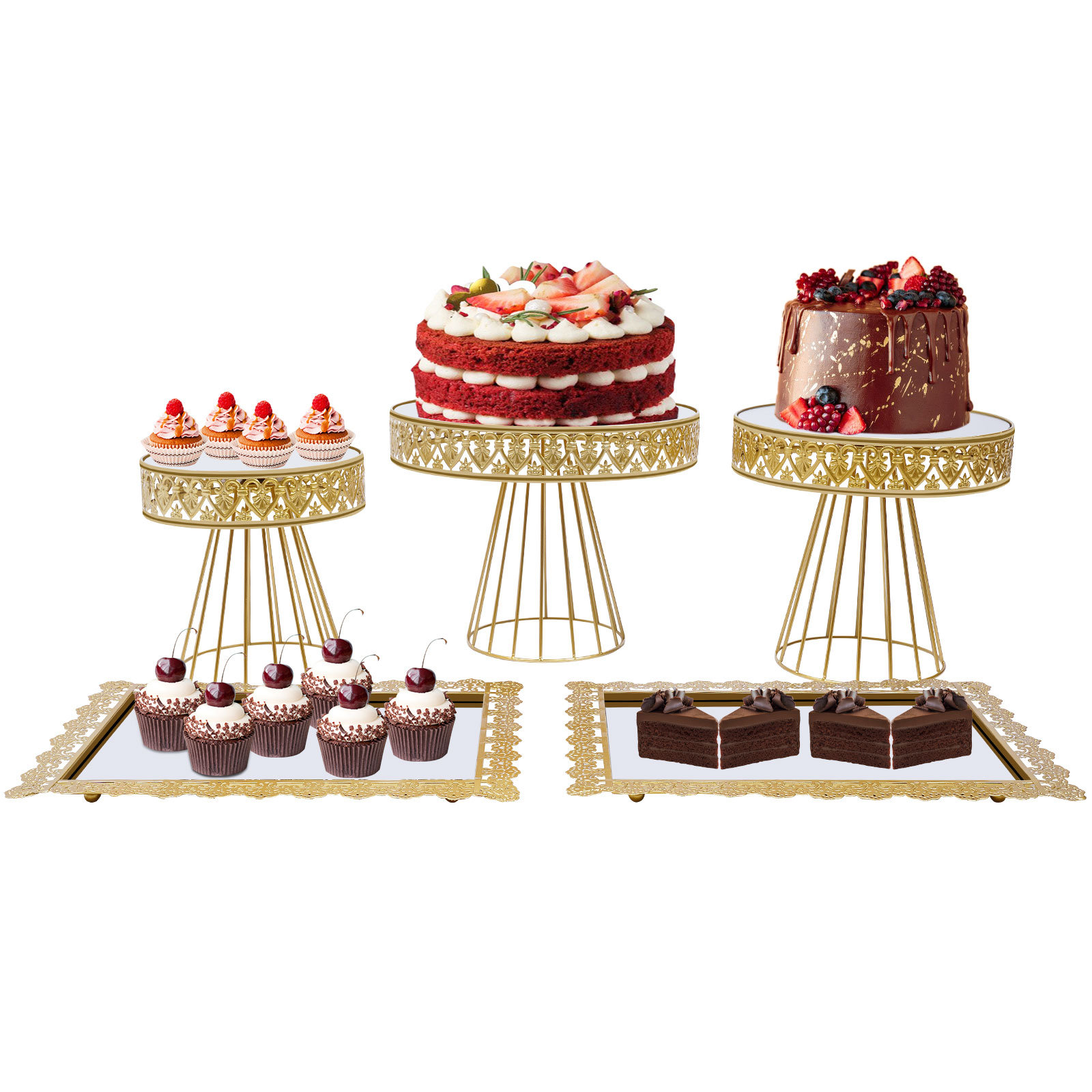 Rosdorf Park Jainee 5 Piece Set Party Celebration Dessert Display ...