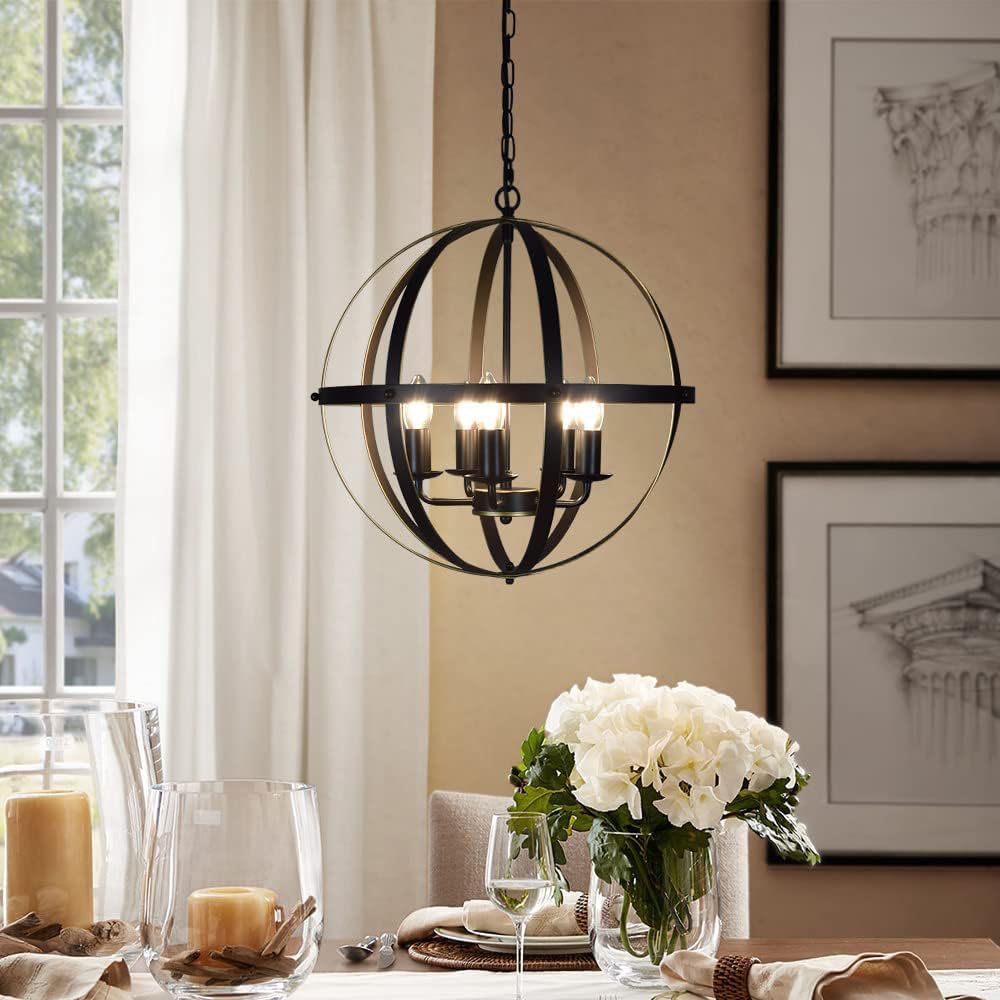 Gracie Oaks Luminaire suspendu pour îlot de cuisine à 5 lumières ...