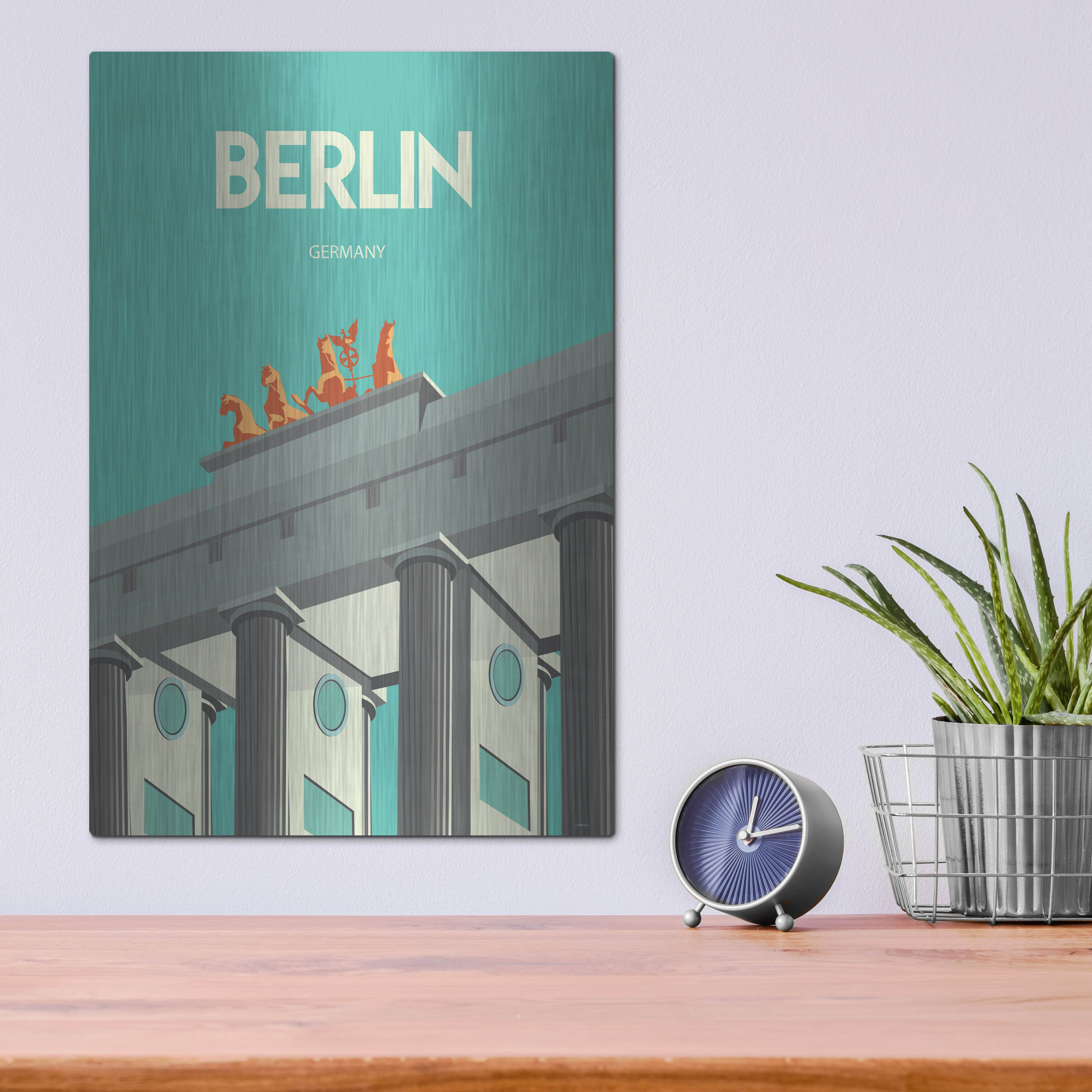 Luxe Metal Art 'Berlin' by Arctic Frame Studio, Metal Wall Art, 16" x ...