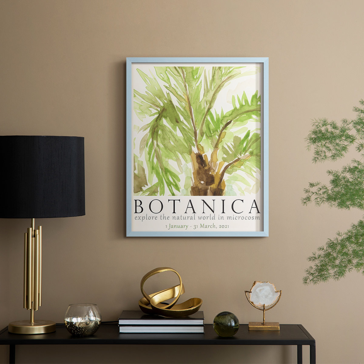 Ebern Designs Botanica Exhibition Poster II Framed Print - Solid Wood ...