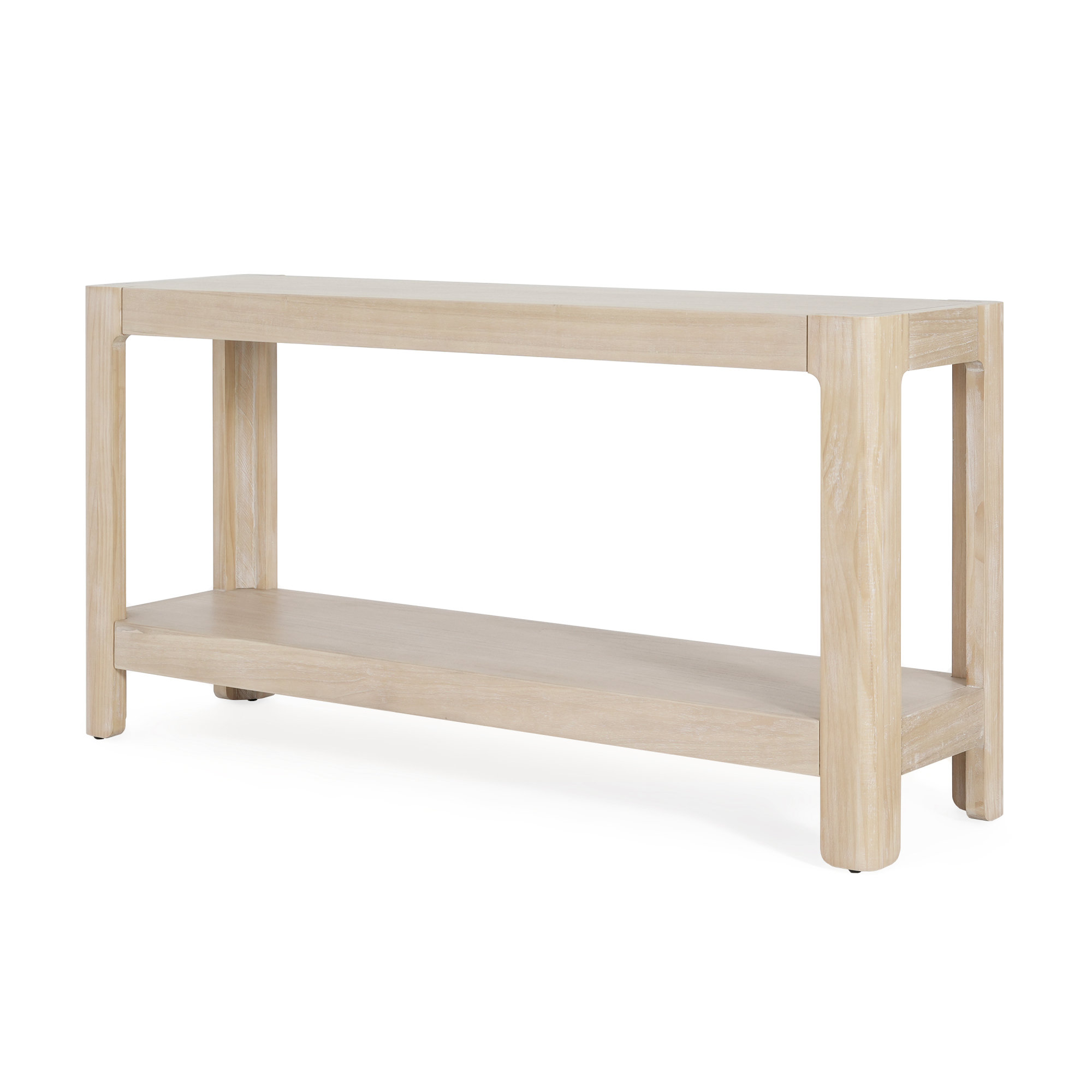 One Allium Way® Elegant Rounded Pine Console Table - Solid Wood Veneer ...