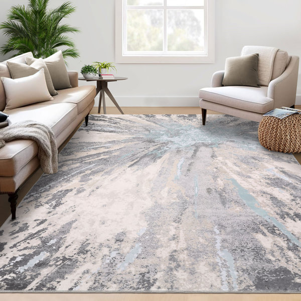 Wrought Studio Abstract Machine Washable Rug for Living Room Bedroom ...
