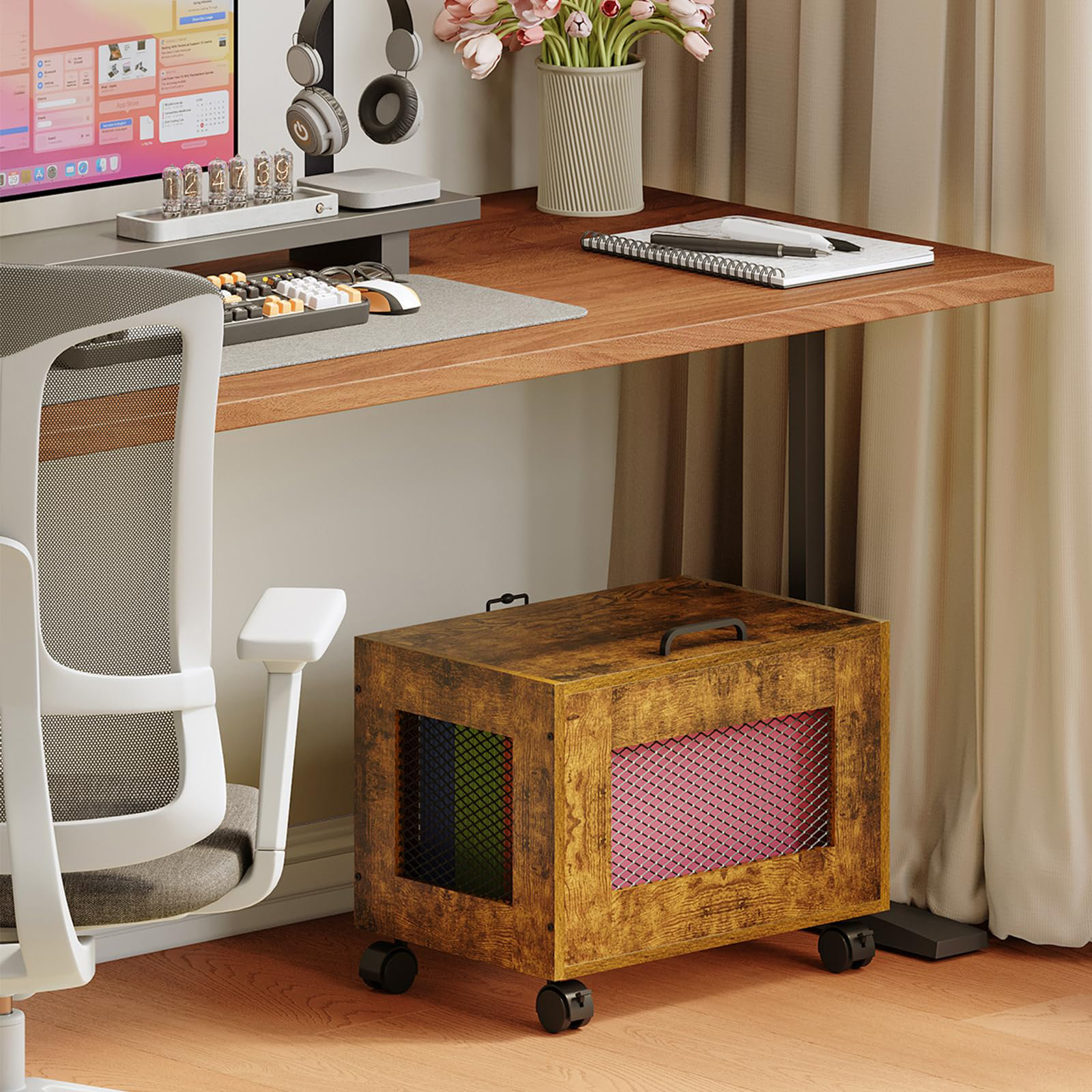 FEIYAN Small File Cabinet Cart Under Desk, Rolling Filing Cabinet For ...