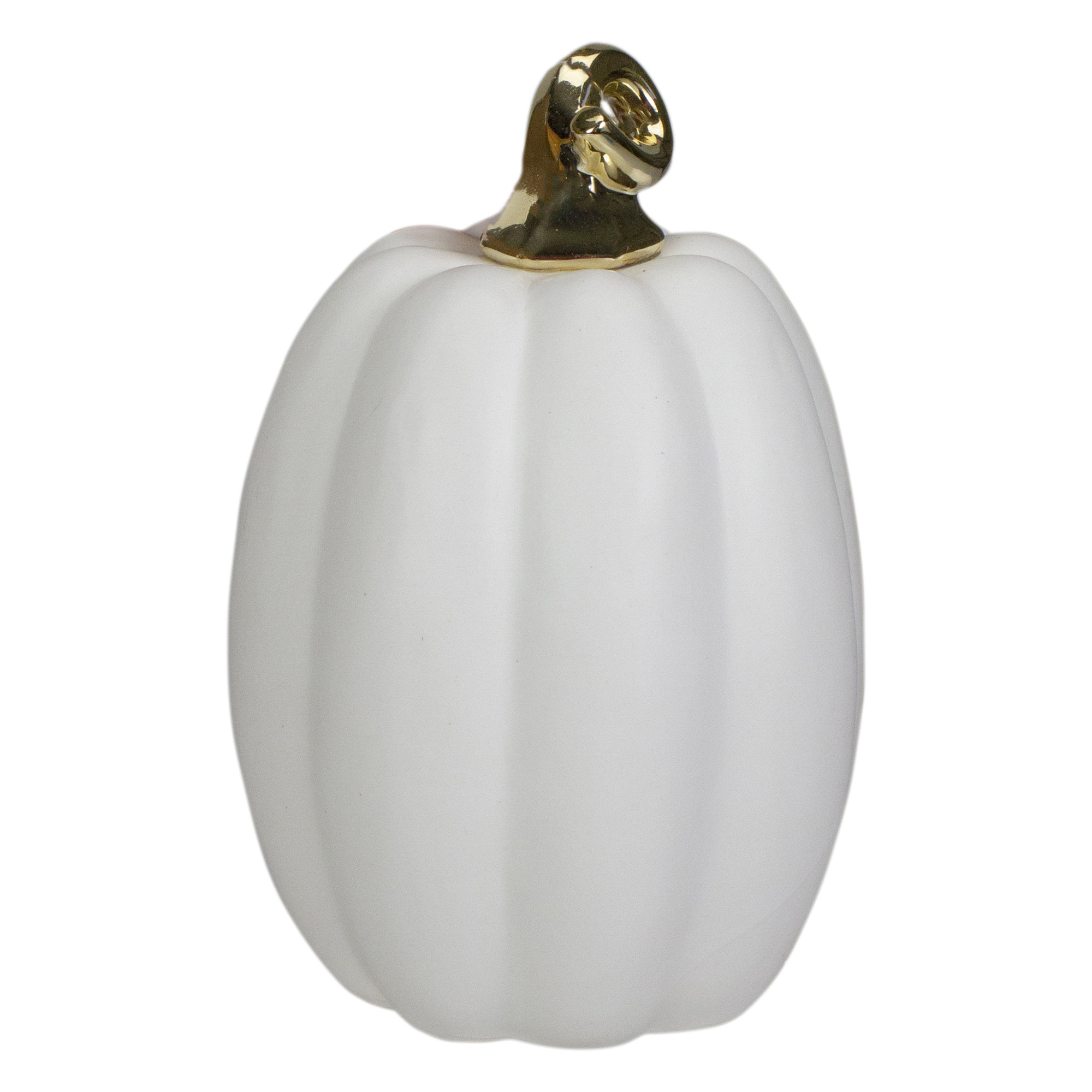 Northlight Seasonal 8" White and Gold Fall Harvest Ceramic Pumpkin ...