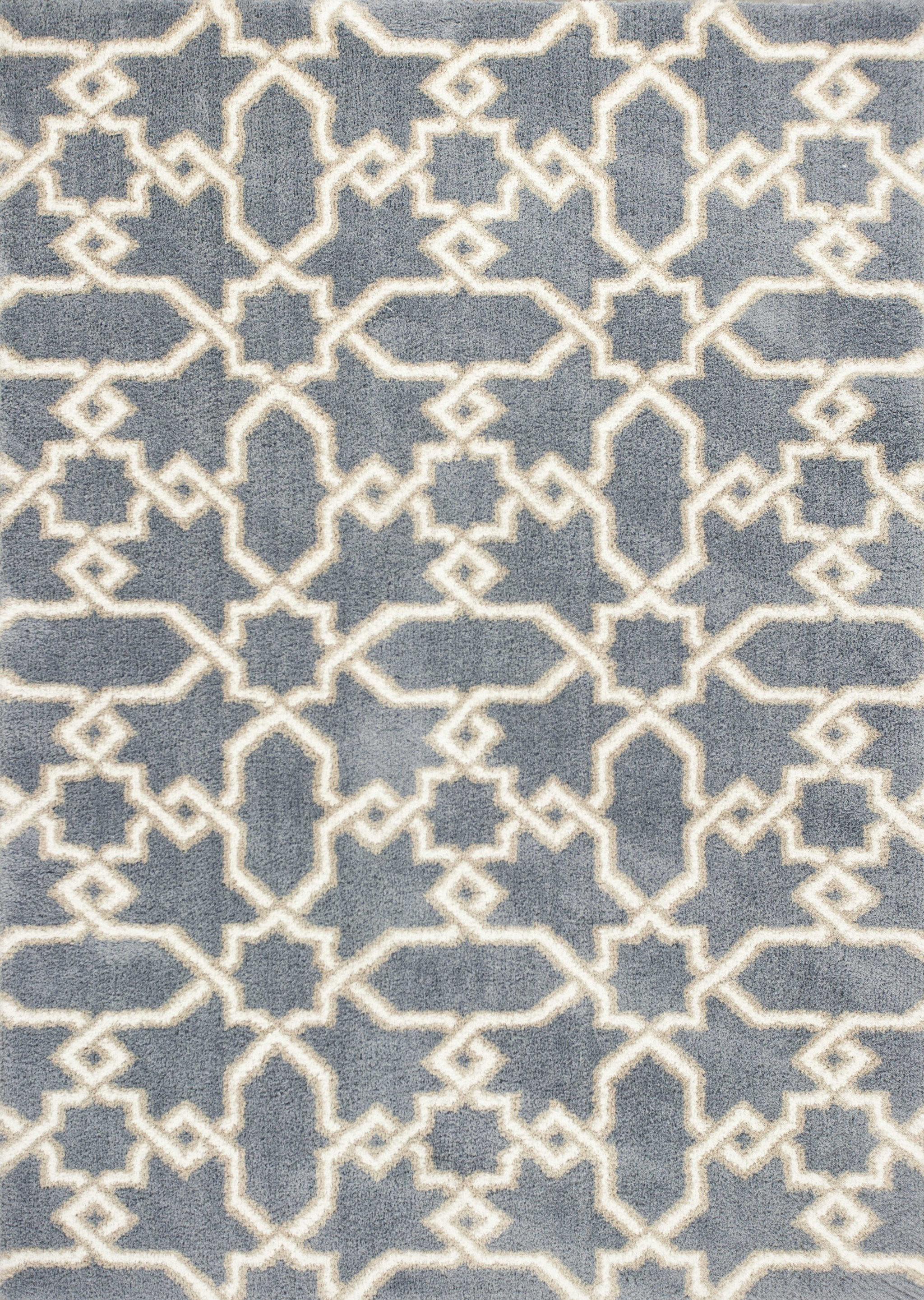 Union Rustic Cyndi Machine Woven Area Rug in Slate Blue/Ivory | Wayfair