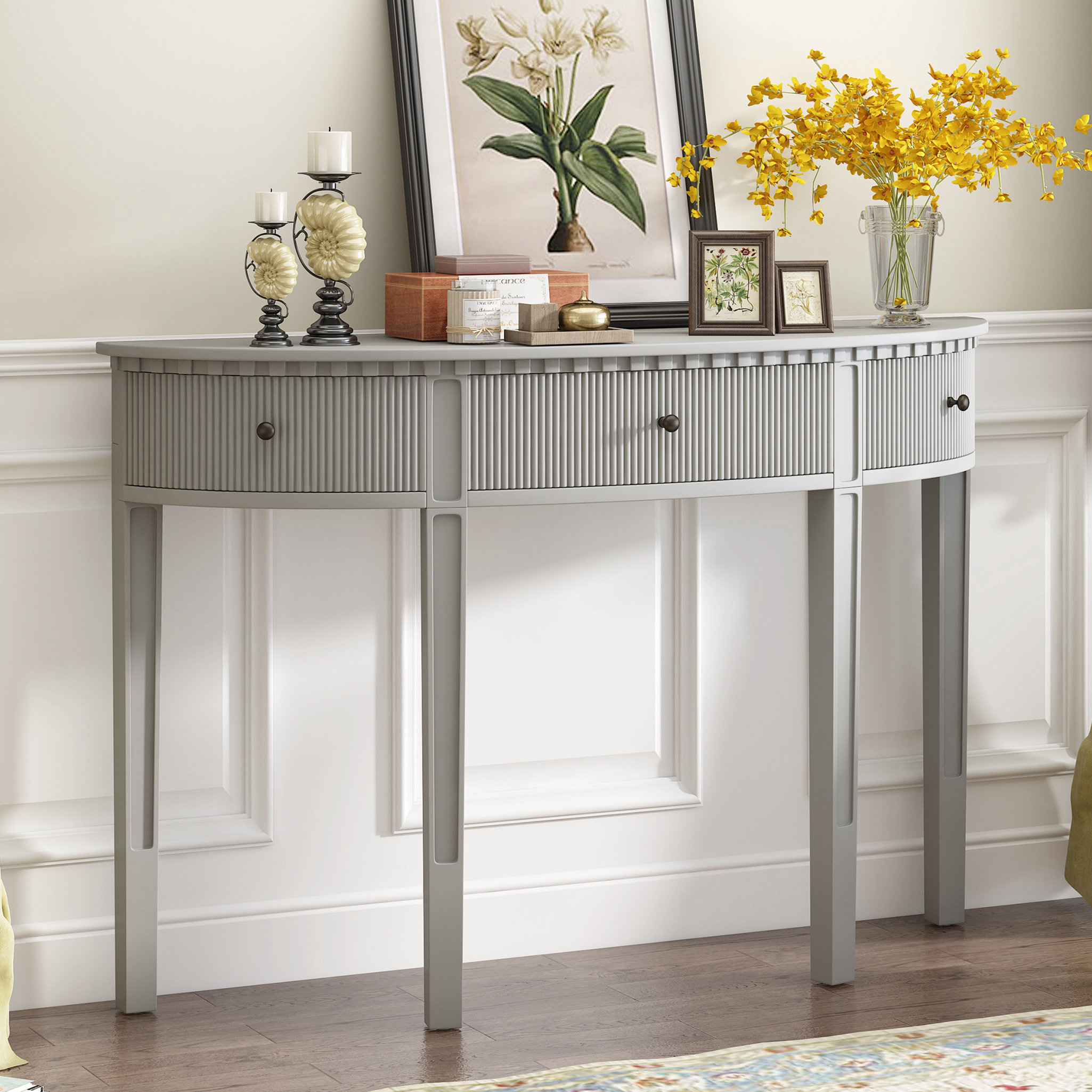 Lark Manor™ Distinctive Features Of Pine Veneer Console Table With ...