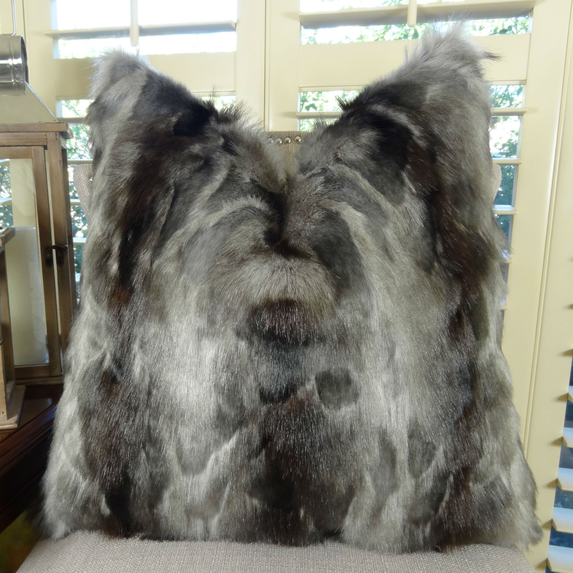 Millwood Pines Thomas Collection® Exotic Gray and Black Fox Faux Fur ...