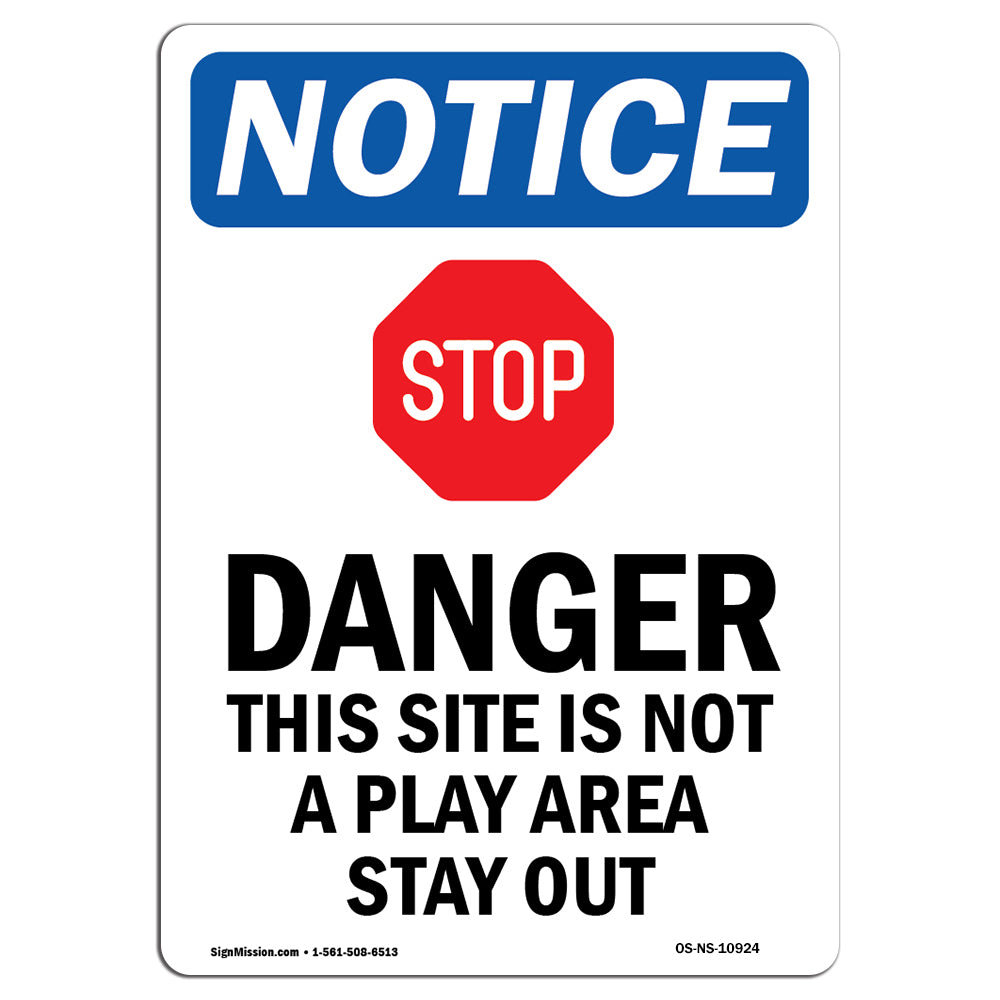 SignMission Danger This Site Is not Play Area out Sign | Wayfair