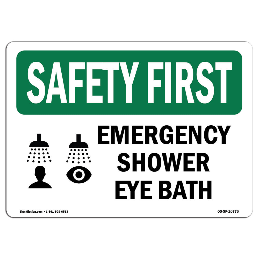 SignMission Emergency Shower Eye Bath Sign | Wayfair
