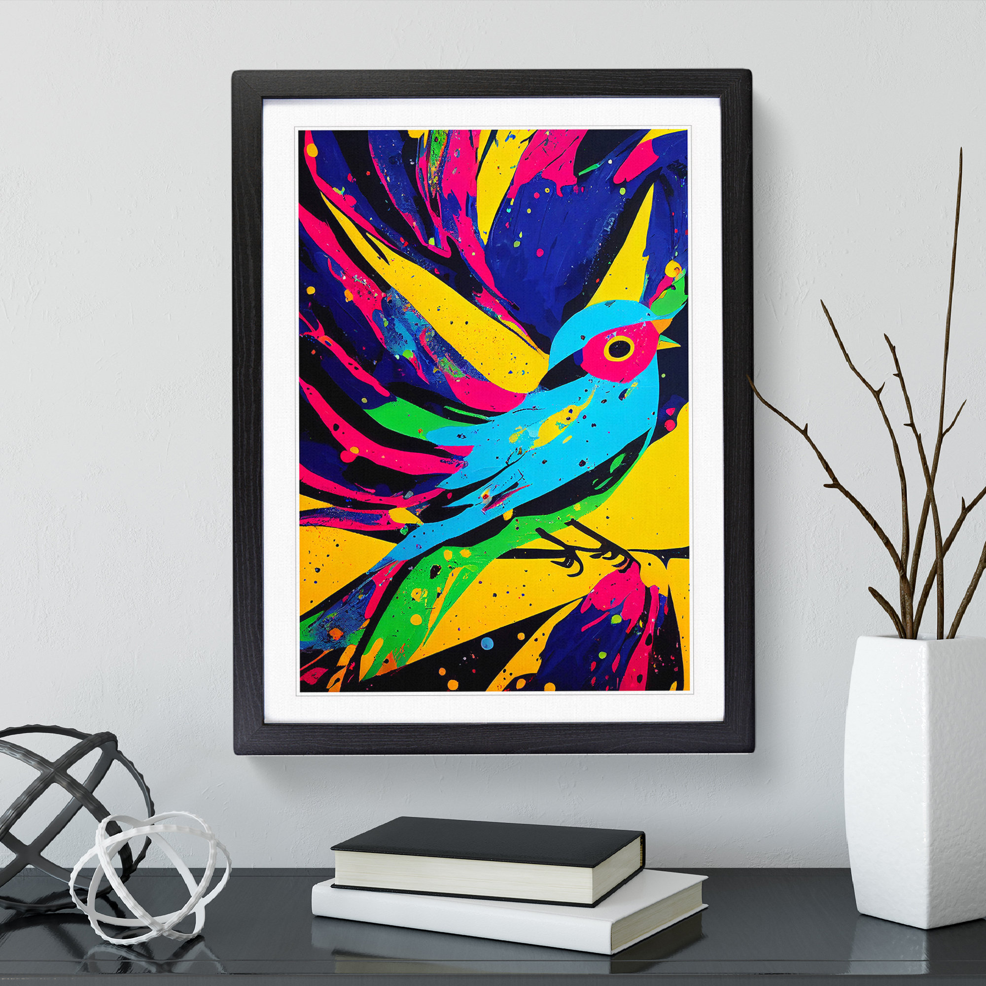 Latitude Run Bird Splash Abstract - Picture Frame Graphic Art | Wayfair.ie