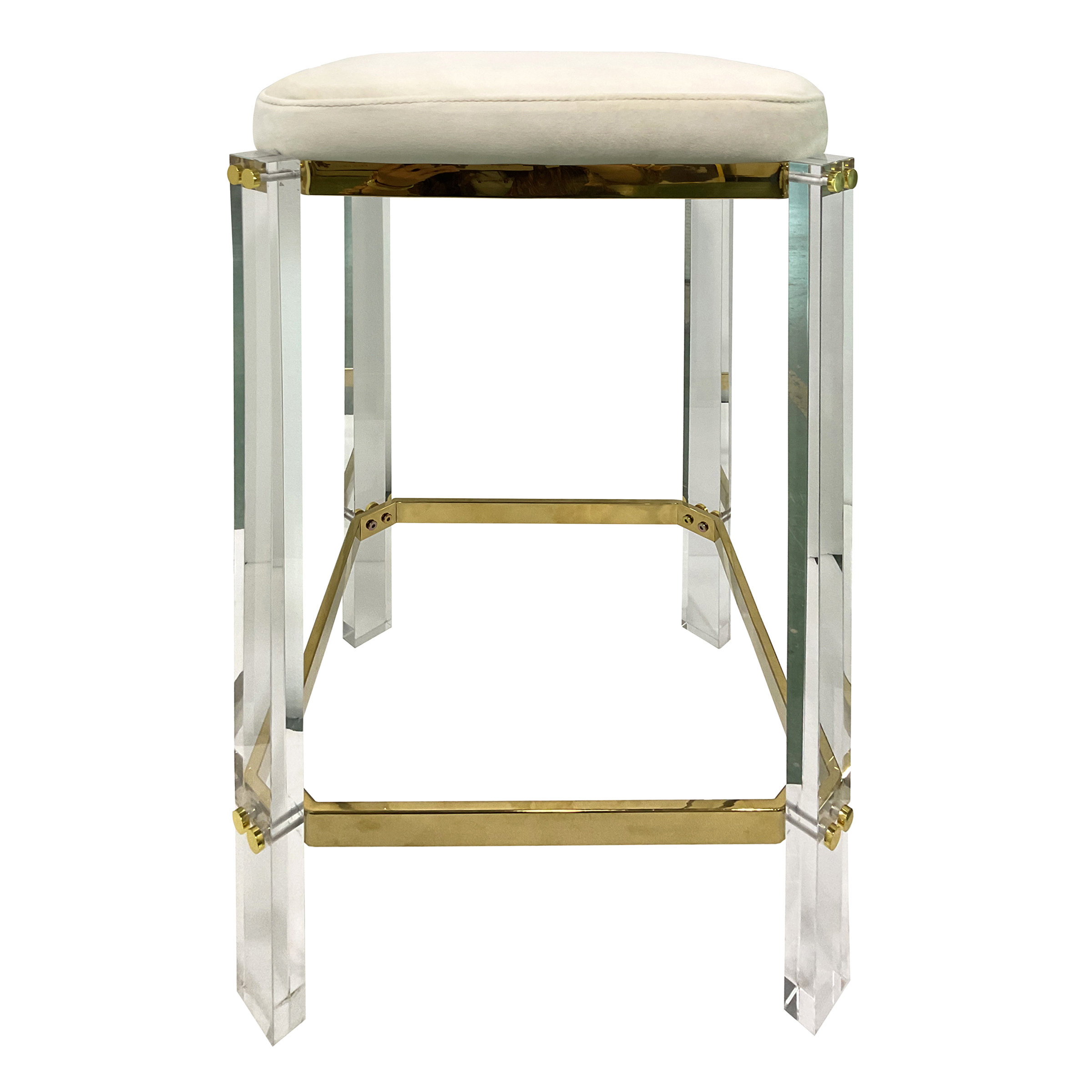 Hokku Designs Oceanport Counter Stool - Clear Acrylic Base with Brass ...