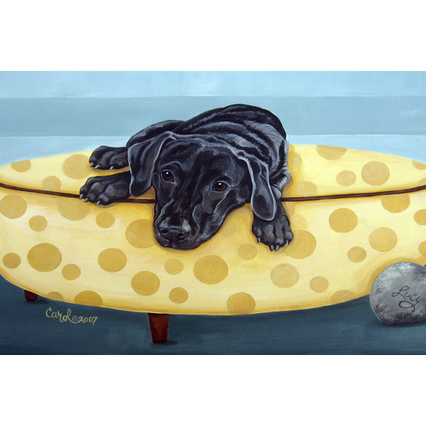 Rosalind Wheeler Lab On Yellow by Carol Dillon - Wrapped Canvas ...