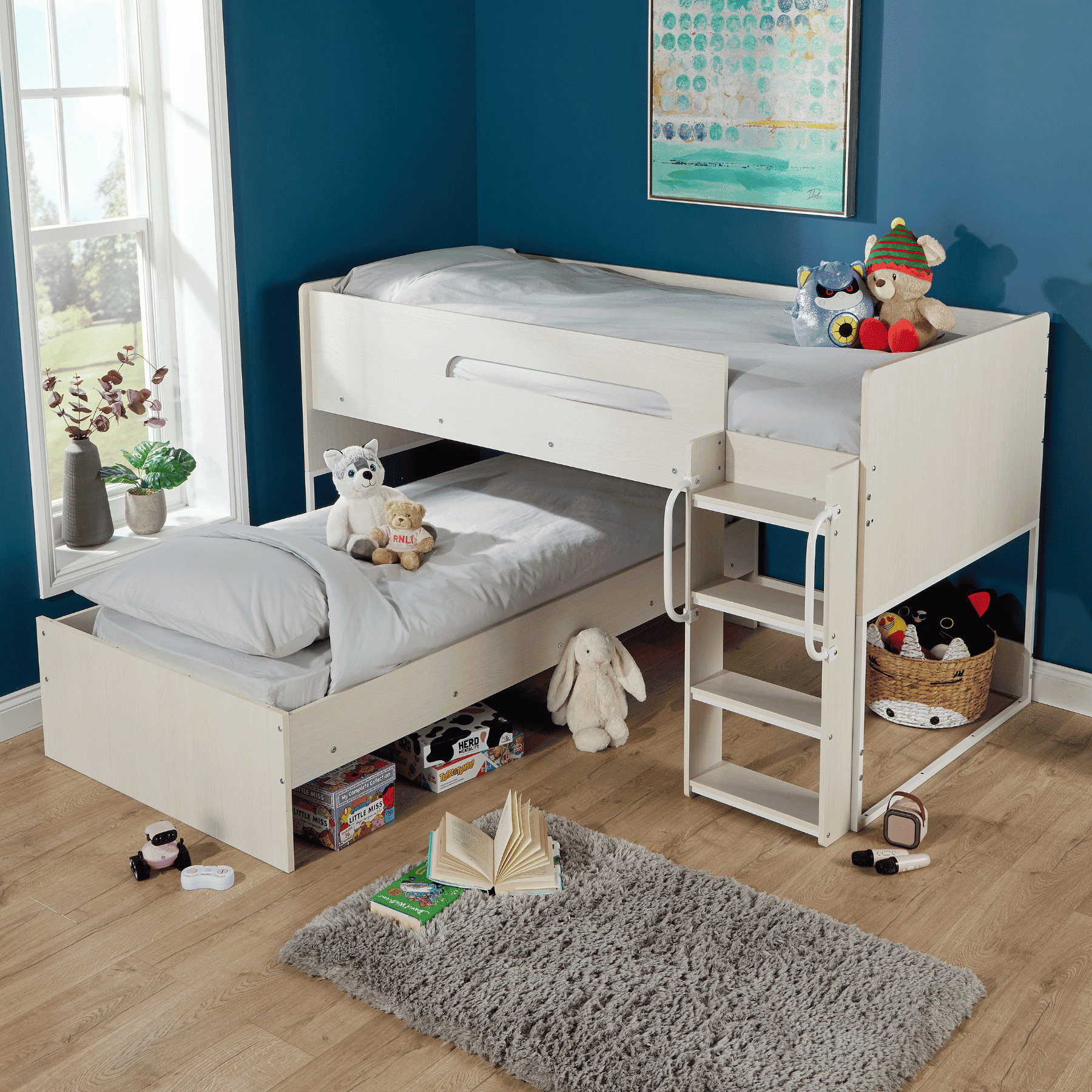 Brayden Studio Hartford 3ft Splittable Single White Bunk Beds MDF ...