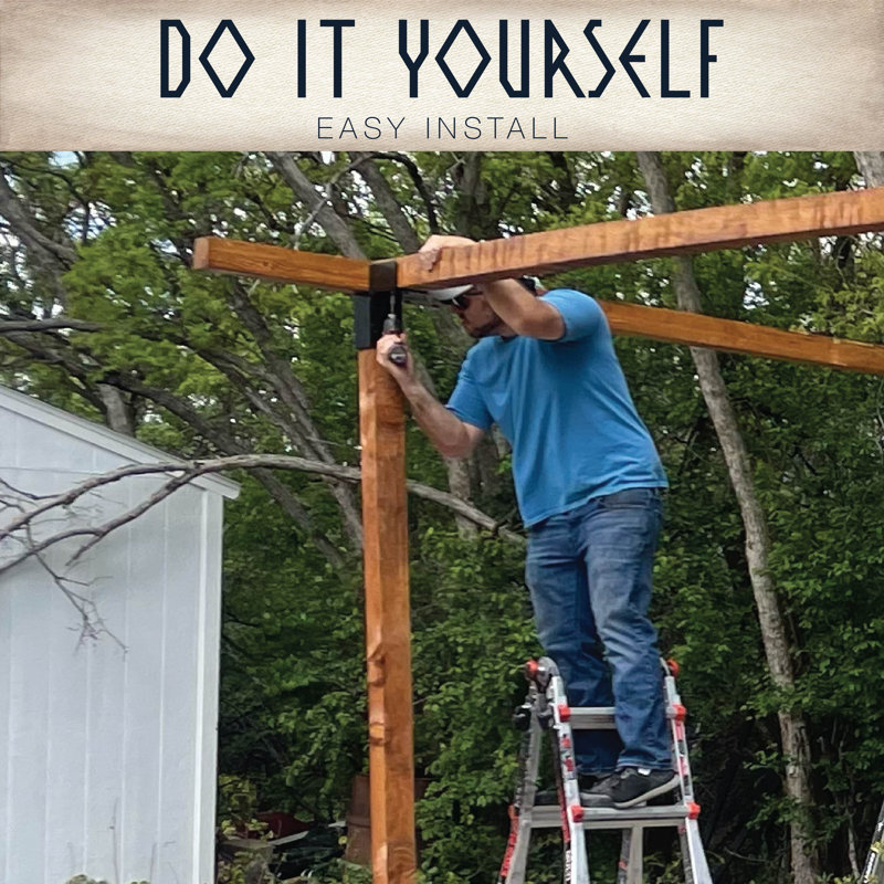 Bjorn Woodworks 4x4 Black 5 Degree Pergola Brackets & Lean To Kit | Wayfair