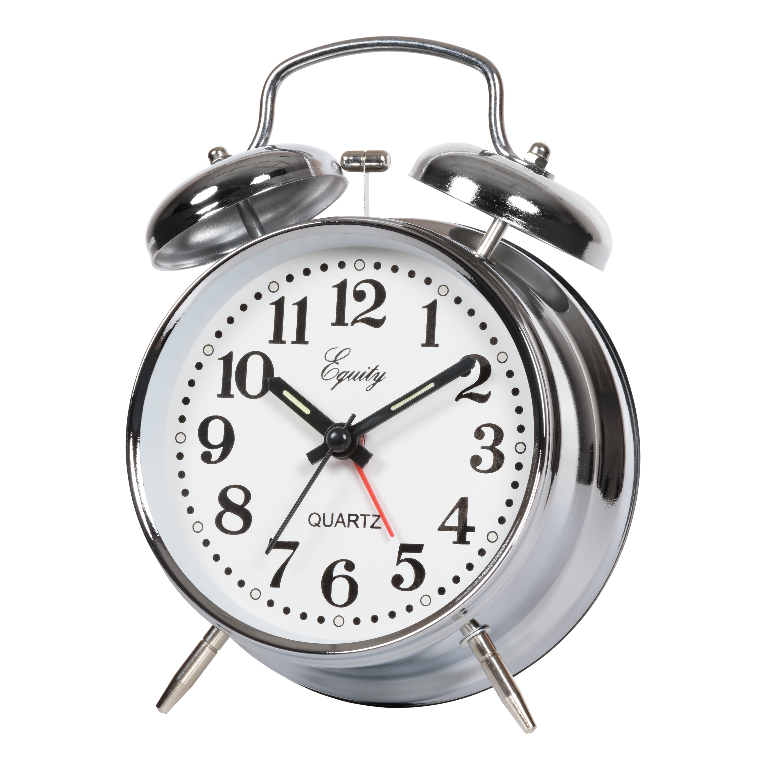 Red Barrel Studio® Analog Twin Bell Quartz Alarm Clock In Silver | Wayfair
