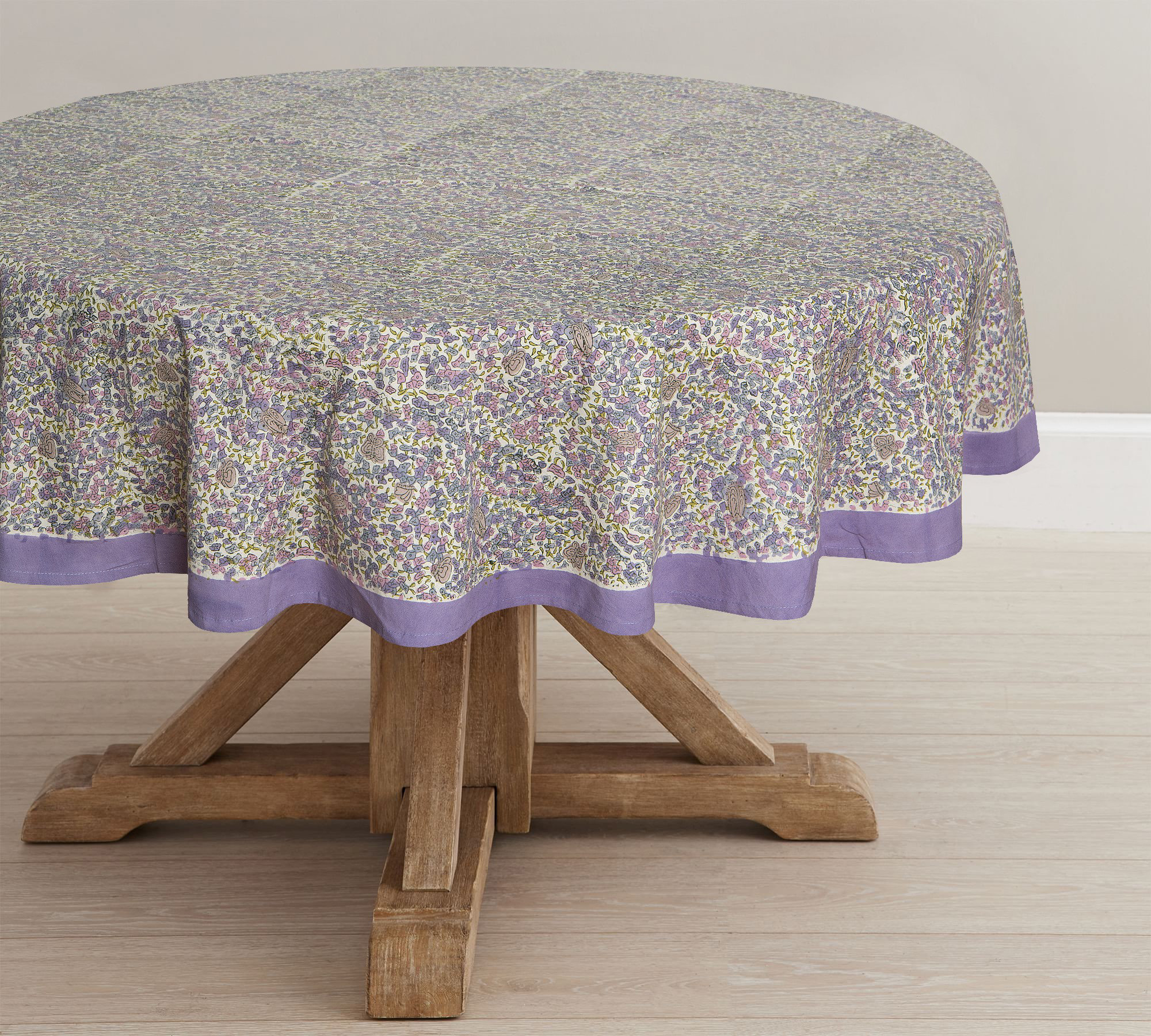One Allium Way Zamora Purple/Green/Beige Tablecoth - Round - Wayfair Canada