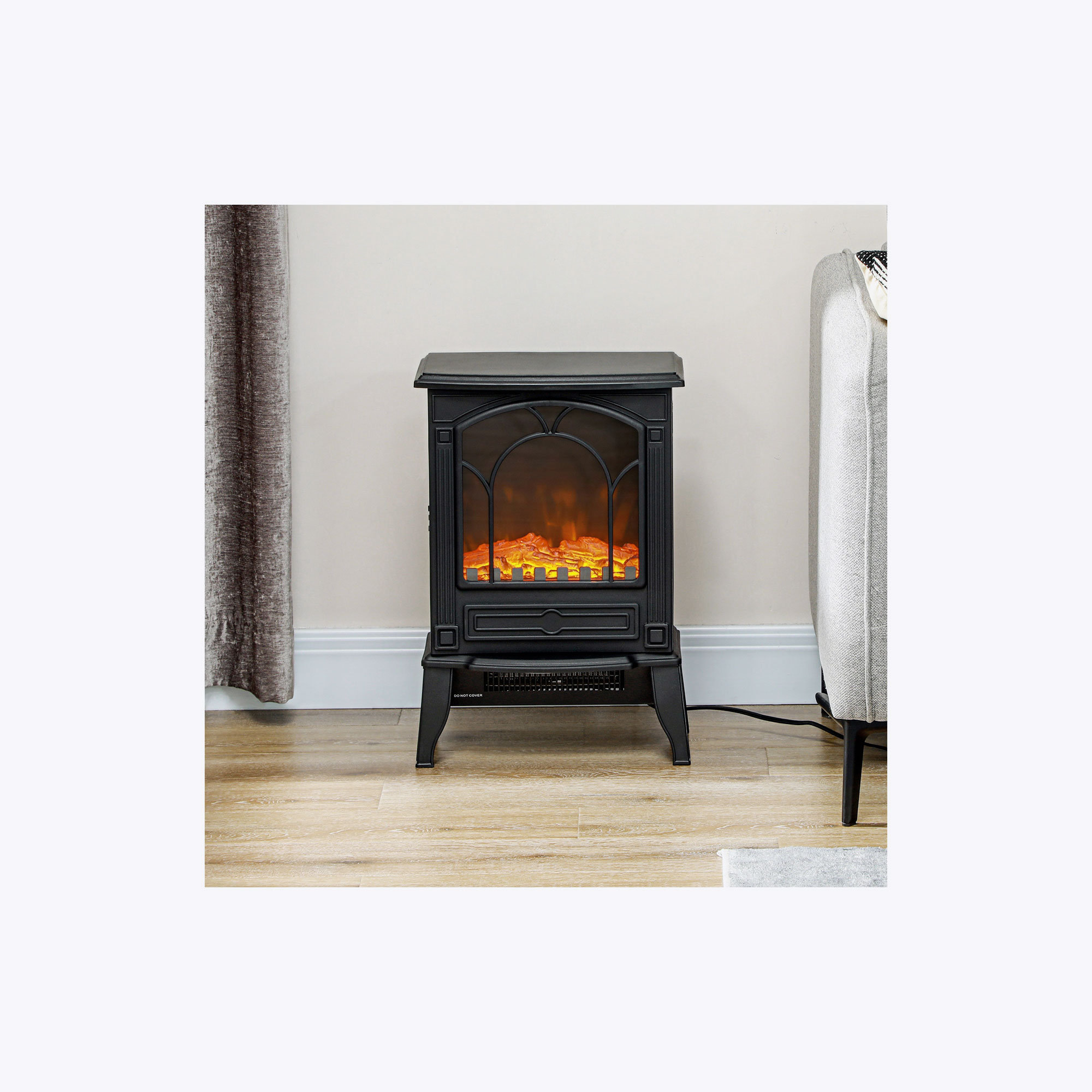 Charlton Home HOMCOM 22" Free Standing Electric Fireplace Stove, Fire ...