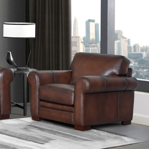 Club Leather Accent Chairs You'll Love | Wayfair