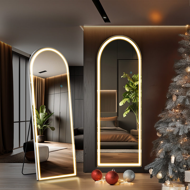 Wrought Studio™ Led Full Body Mirror Arched Wall Mounted Free Standing ...