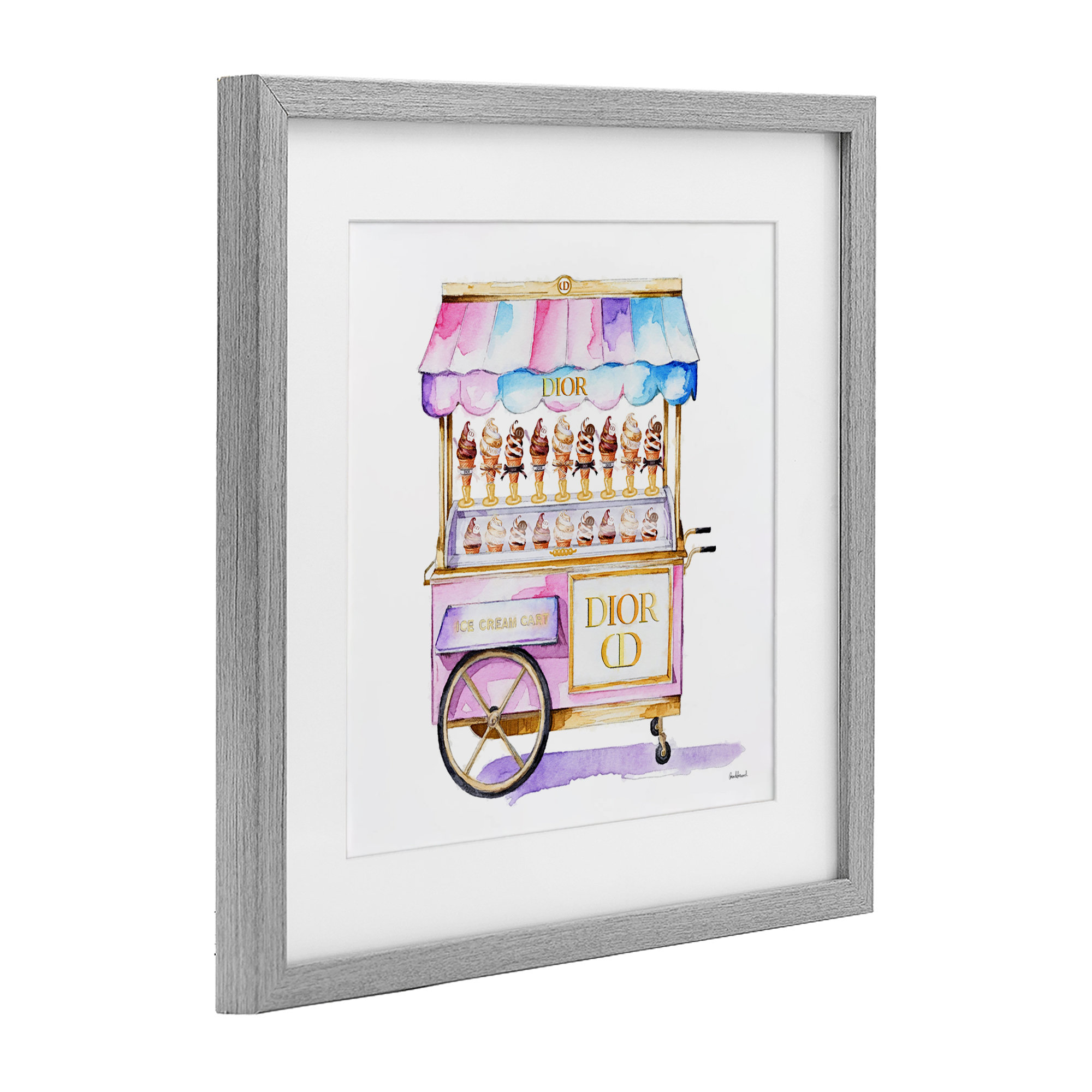 Mercer41 Pastel Glam Ice Cream Framed Print Under Glass, design by ...