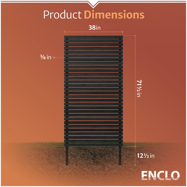 Enclo 6Ft H X 3.1Ft W (1 Panel) No Dig Enclo Aspen Charcoal Wood ...