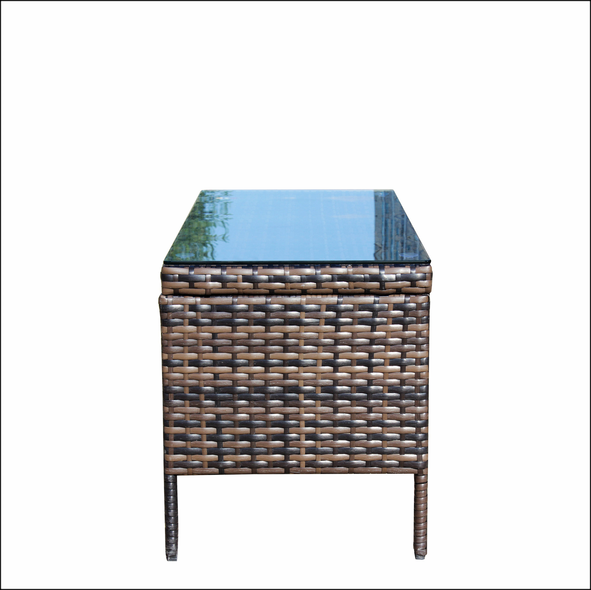 Latitude Run® Outdoor patio Furniture Coffee Table with clear tempered ...