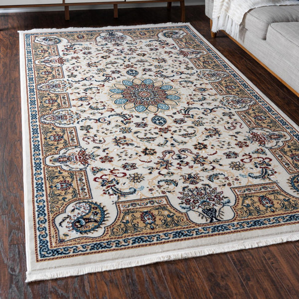 Astoria Grand Jackson Oriental Ivory Area Rug & Reviews | Wayfair