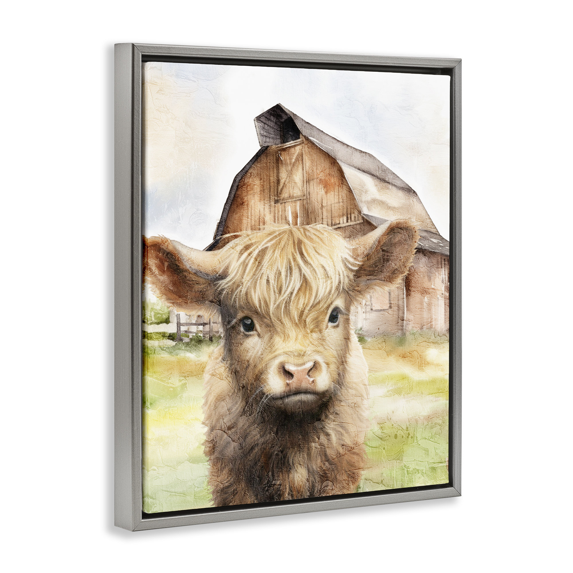 August Grove® Cattle Little at Farm Floater Canvas Wall Art by Kim ...
