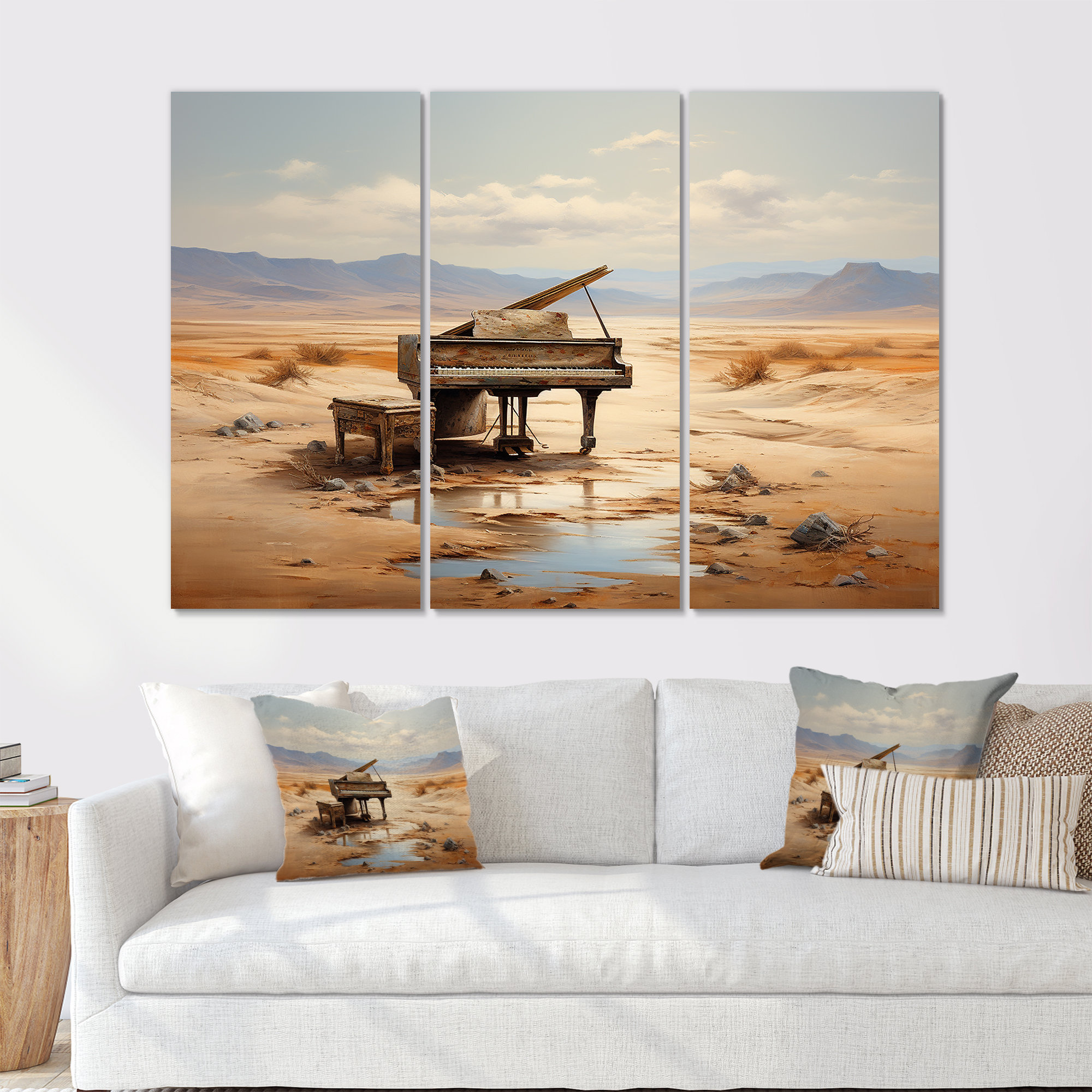 Lark Manor™ Piano And Desert Landscape - Piano Canvas Wall Art Set ...