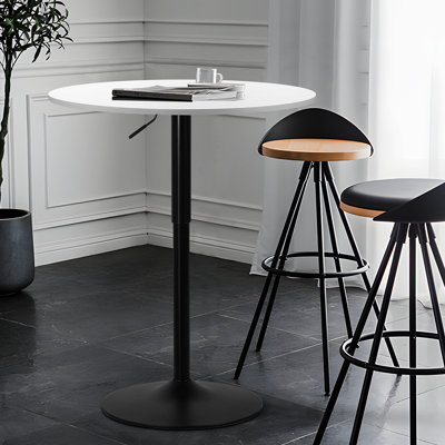 Wrought Studio™ Ojavi Bistro Pub Table Round Adjustable Height Bar ...