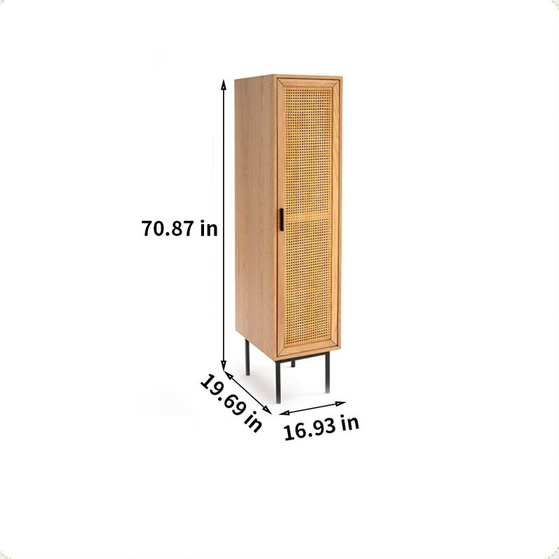Dream cabinet Simple Rattan Wood Storage Cabinet Armoire | Wayfair