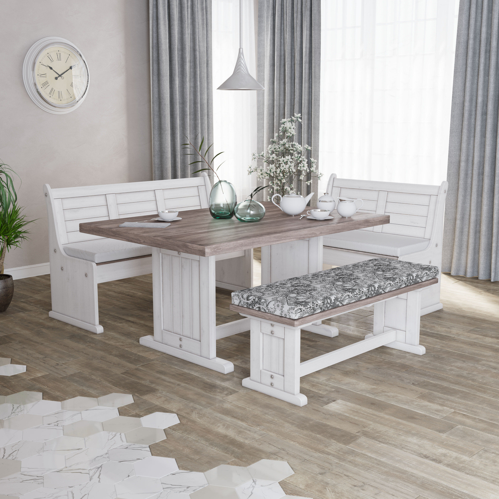 East Urban Home Ambesonne Steampunk Bench Cushion, Abstract Design Of ...