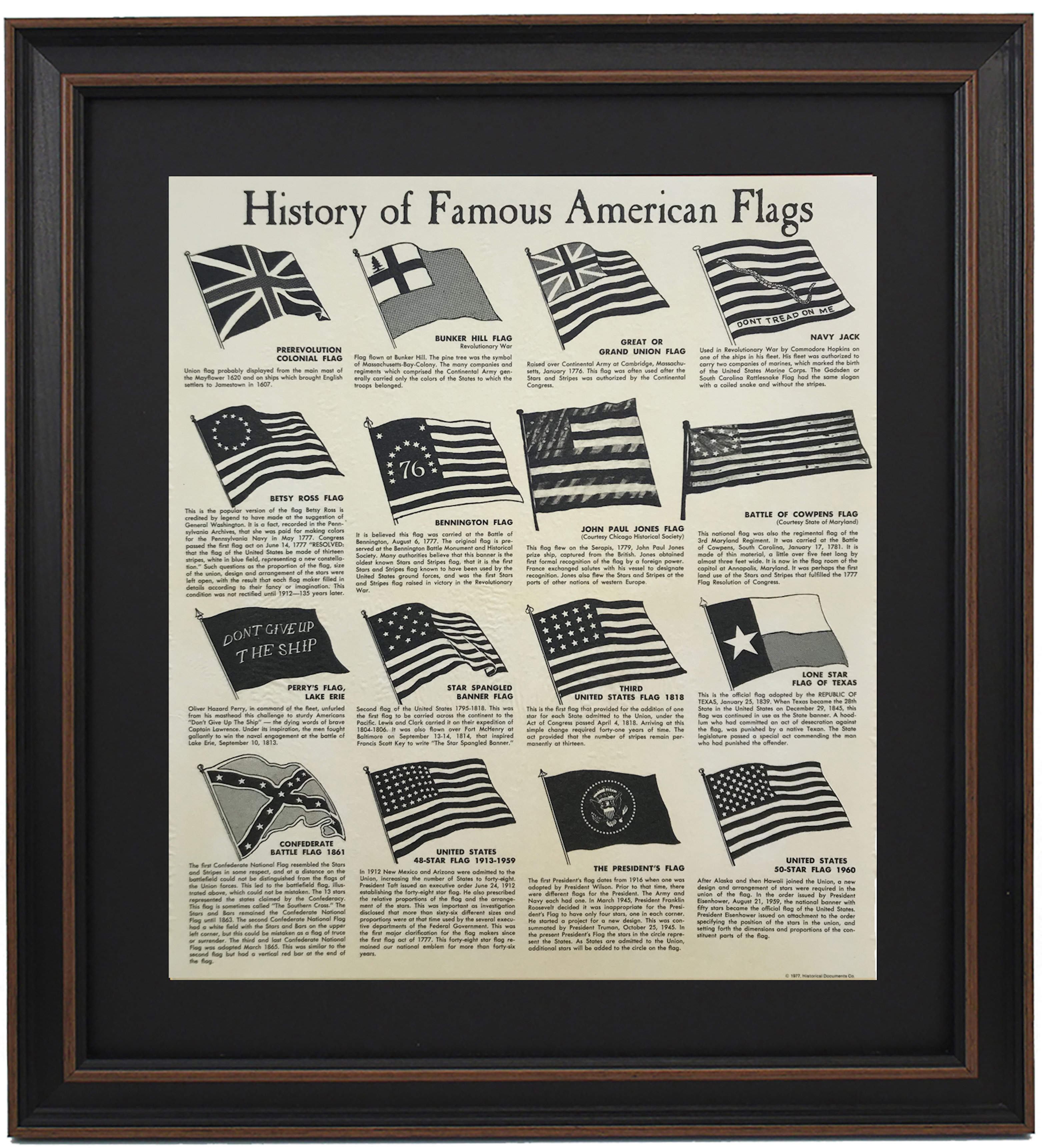 Alcott Hill® History of Famous American Flags | Framed Textual Art ...