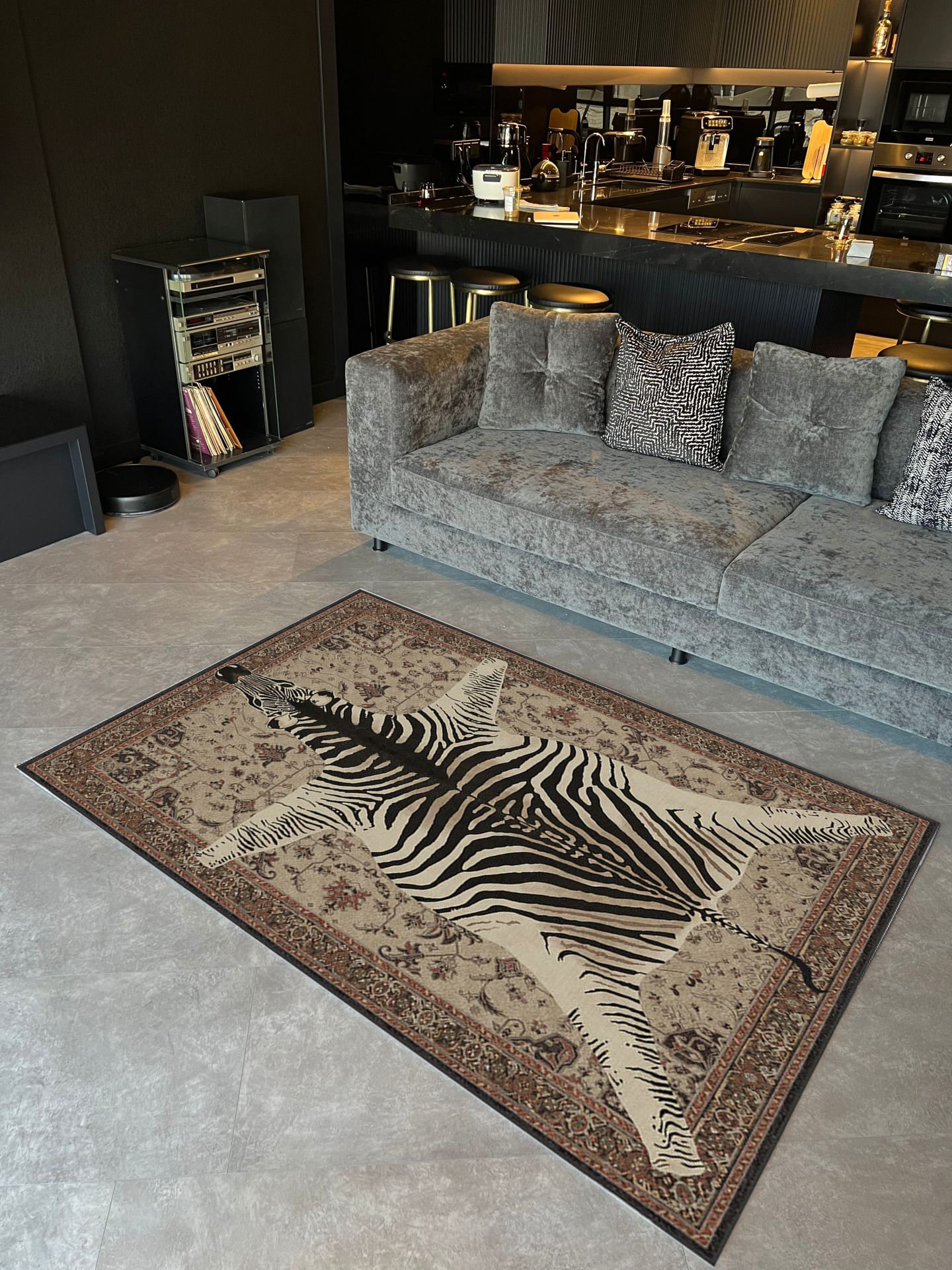 Canora Grey Beige Vintage Theme Zebra Patterned Design Woven Base Rug ...