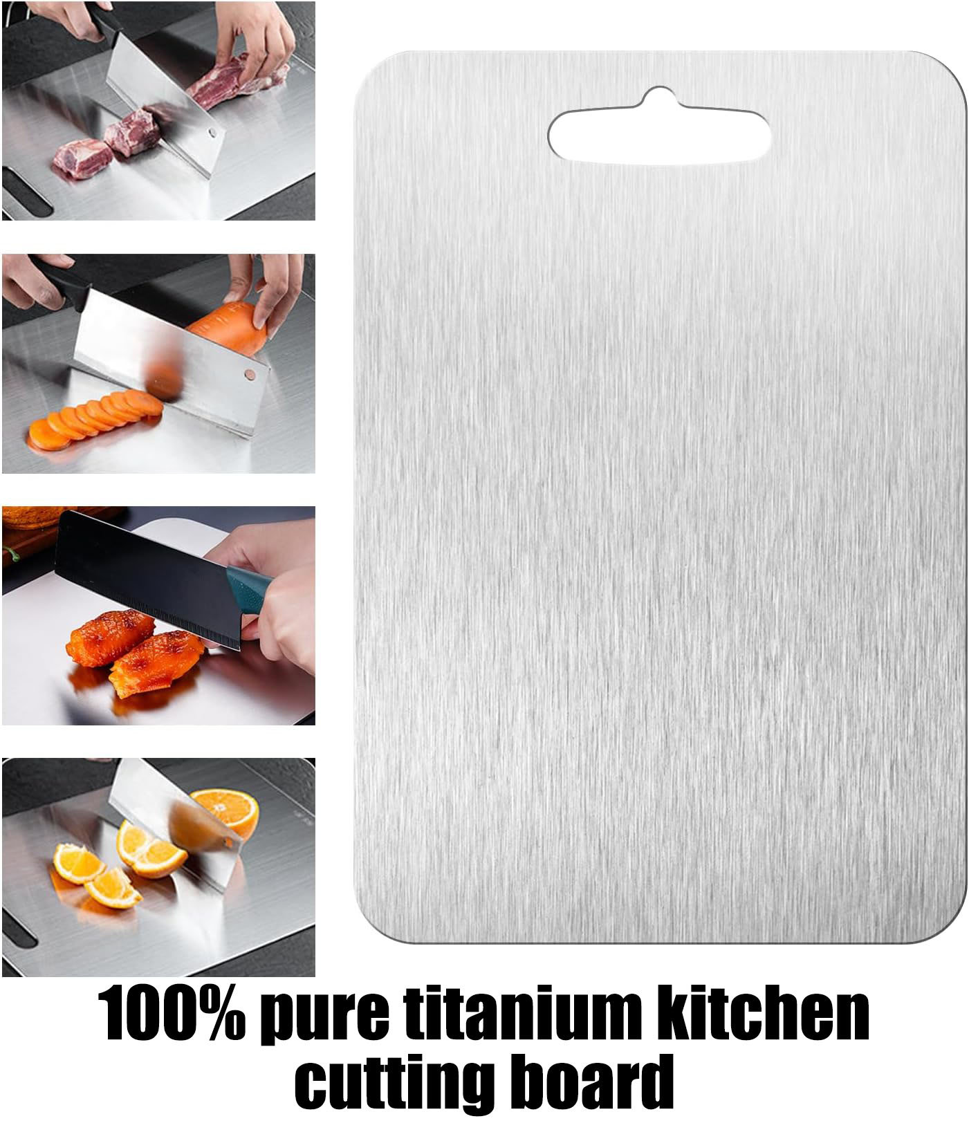 KOGBEL Titanium Cutting Board, 100% Pure Titanium Kitchen Cutting Board ...