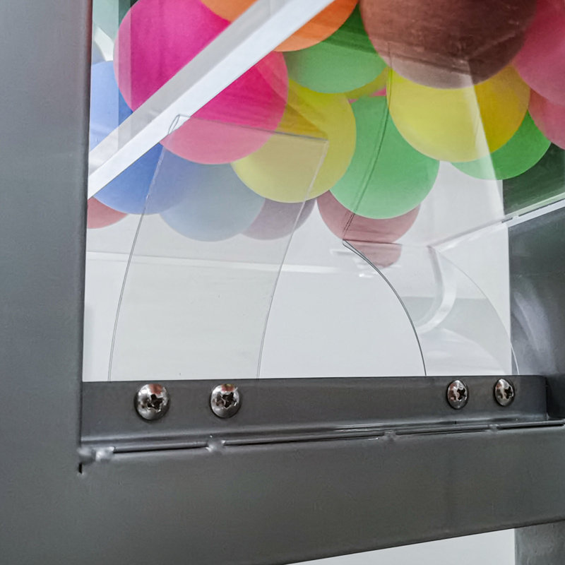 Ebern Designs Acrylic Raffle Drum with Wheels, Floorstanding - Clear ...