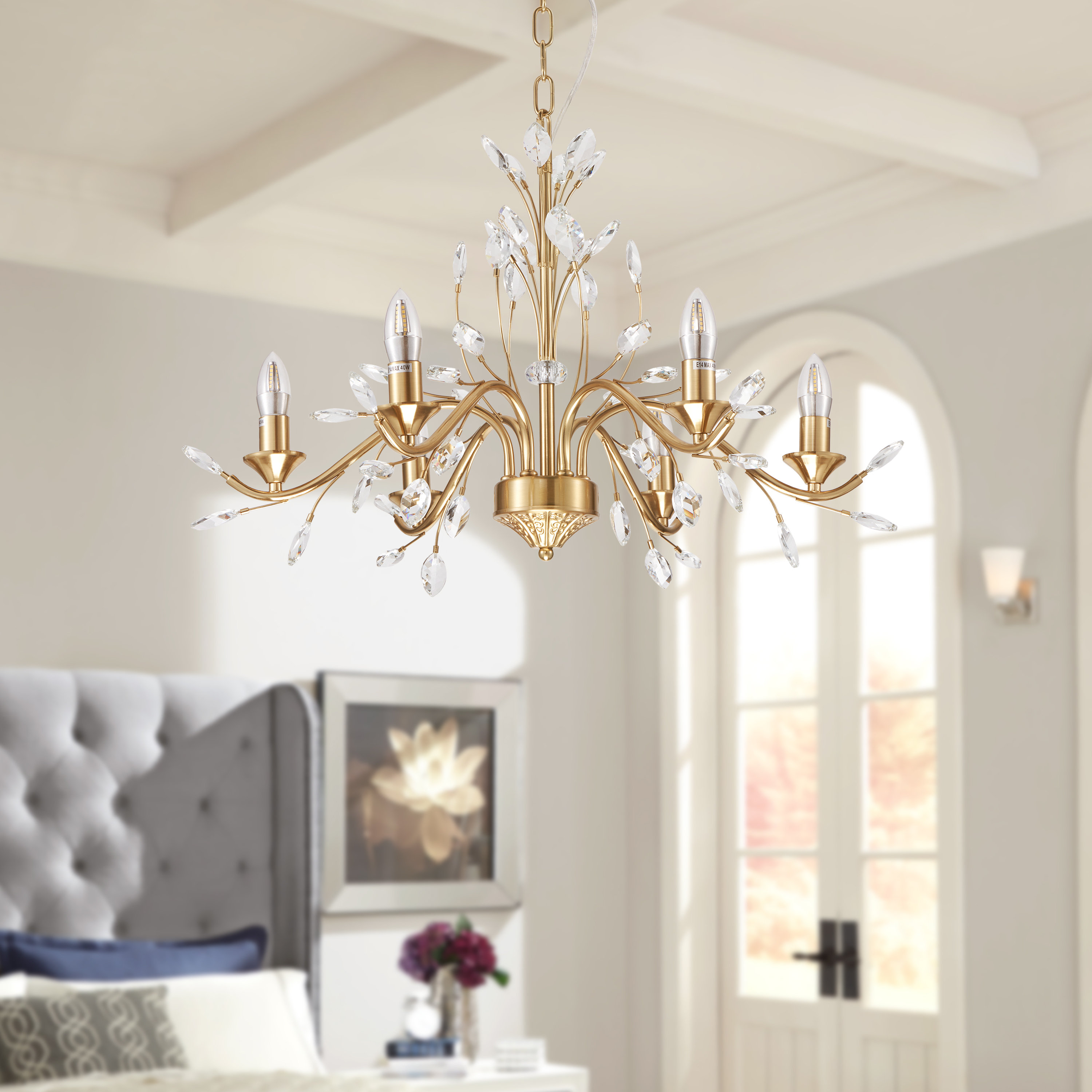 House of Hampton® Elisee 28" 6 - Light Dimmable Classic / Traditional ...