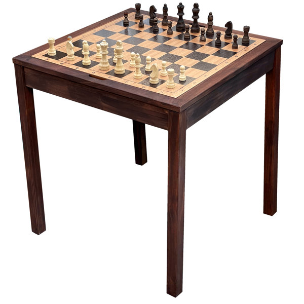 Sunnywood Wooden Chess Checkers and Backgammon 3 in 1 Combo Game Table ...