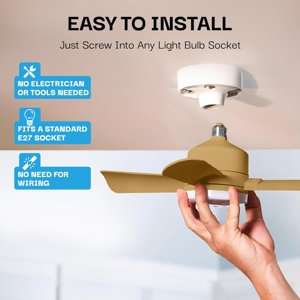 Bell + Howell Socket Fan Bronze Ceiling Fan with Warm Light and Remote ...