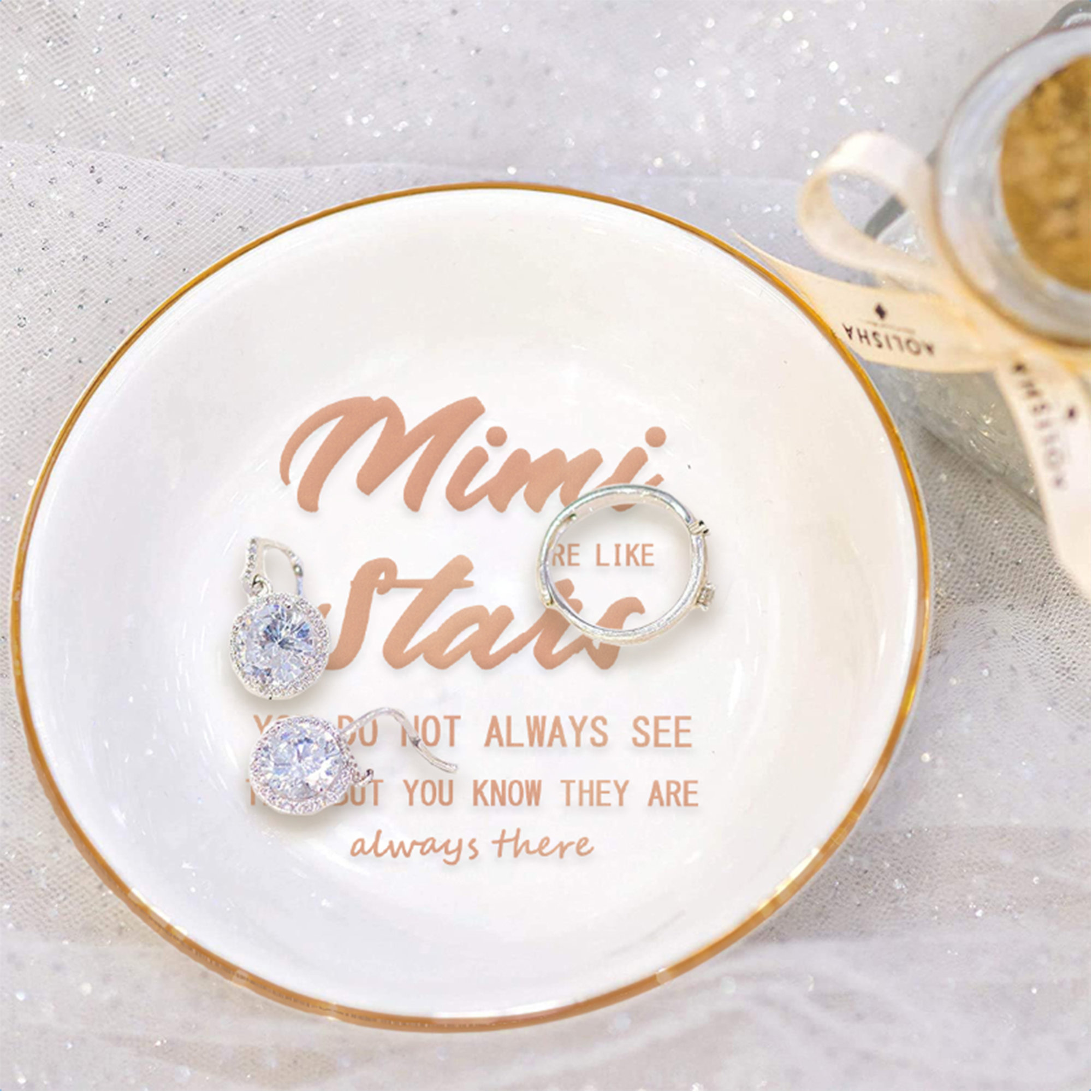 The Holiday Aisle® Aesthetic Jewelry Trinket Tray for Mom Christmas ...