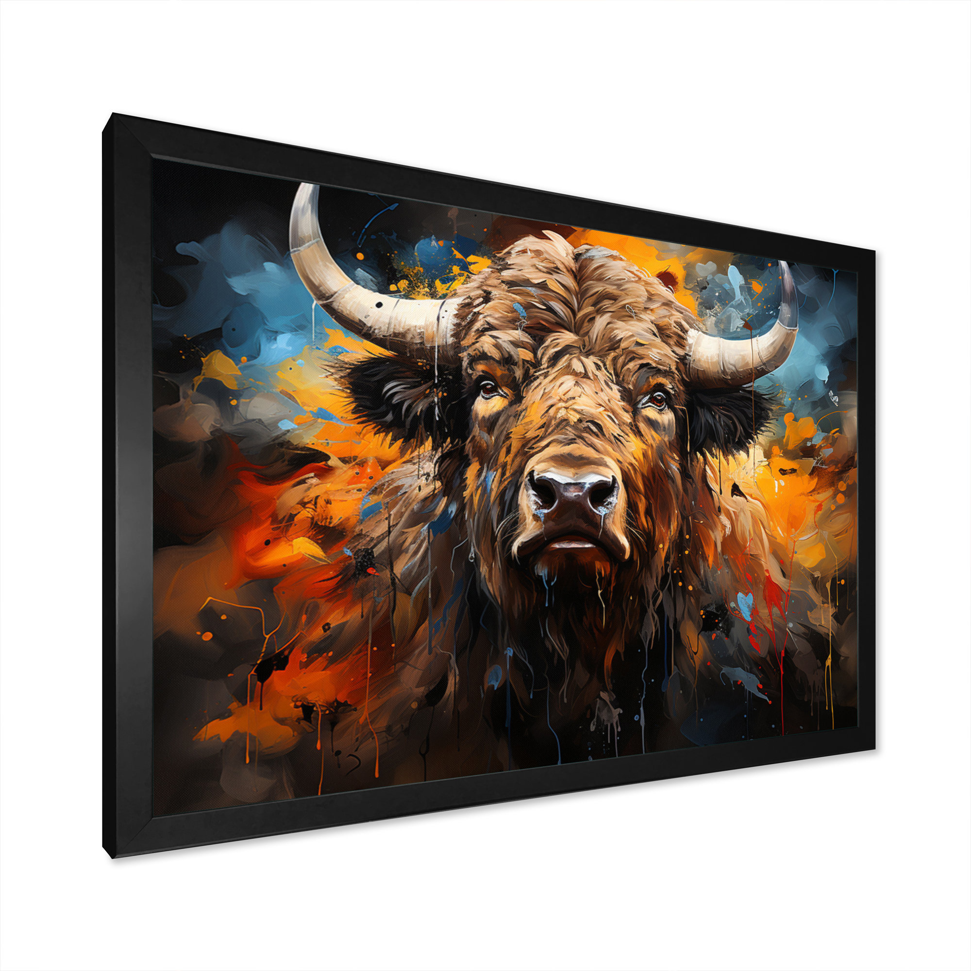 Union Rustic Buffalo Majestic Bison Collage Framed On Canvas Print ...