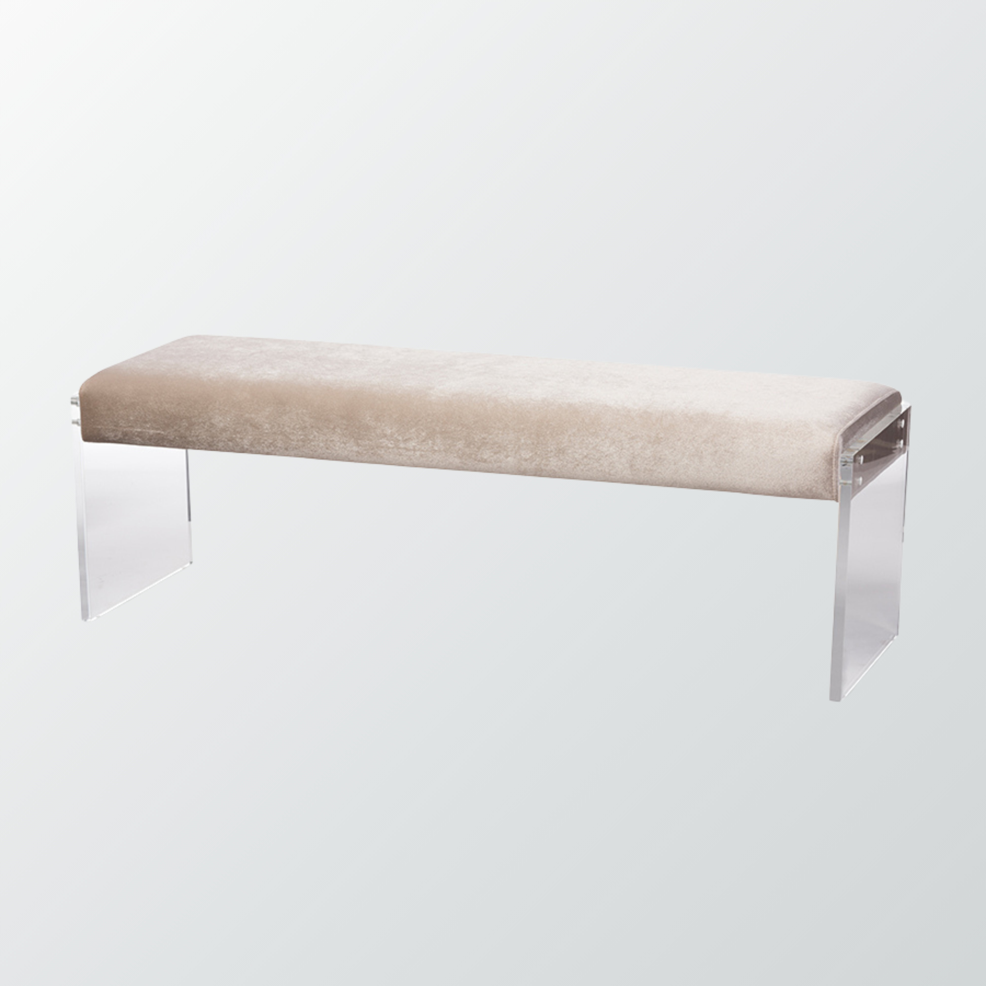 Brayden Studio® Nara Lux Bench in Beige Microsuede Fabric and Paneled ...