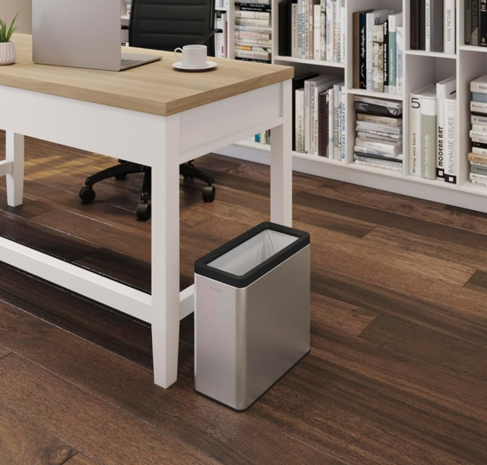 KALVOO 12-Liter Open-Top Trash Can Black Stainless Steel | Wayfair